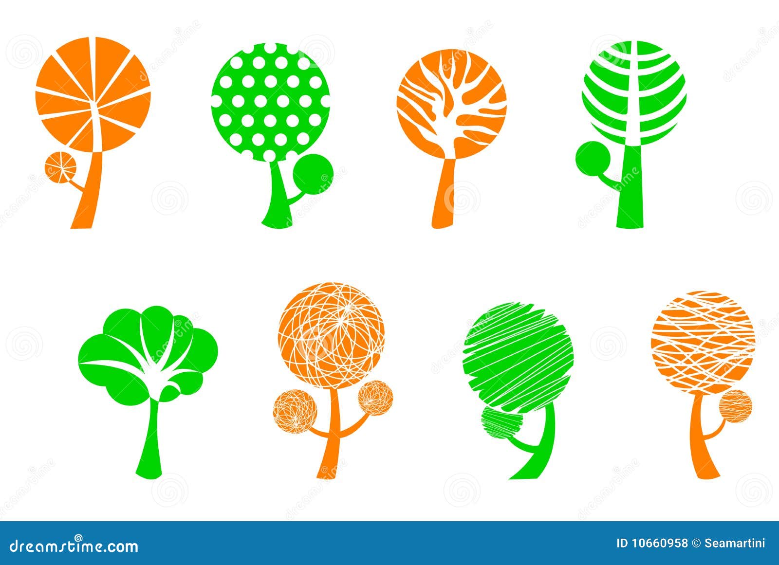 Tree symbols stock vector. Illustration of green, forest - 10660958
