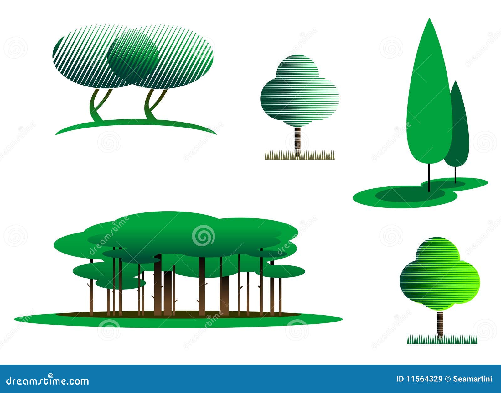 Tree symbols stock vector. Illustration of leaf, logotype - 11564329