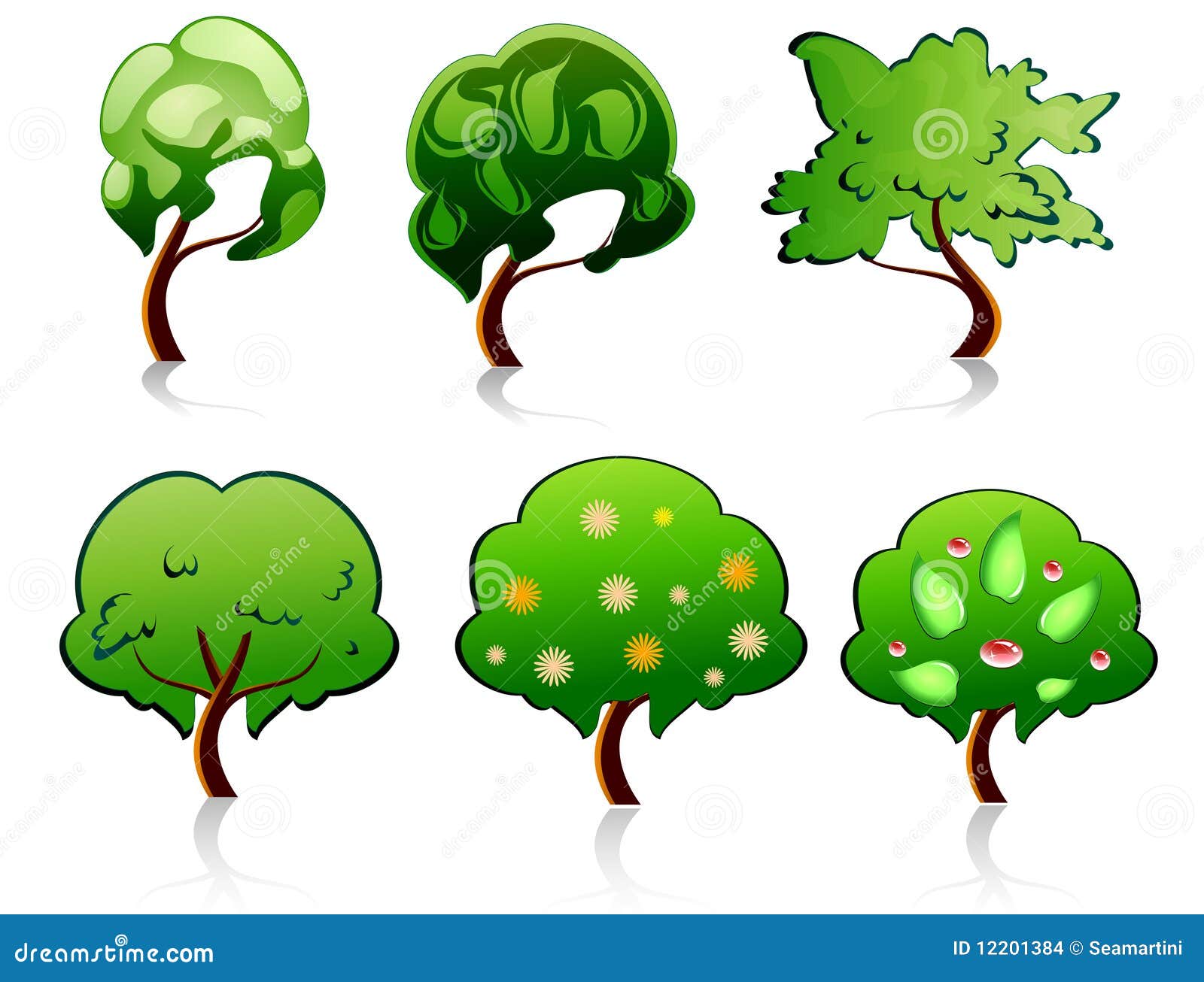 Tree symbols stock vector. Illustration of design, leaf - 12201384