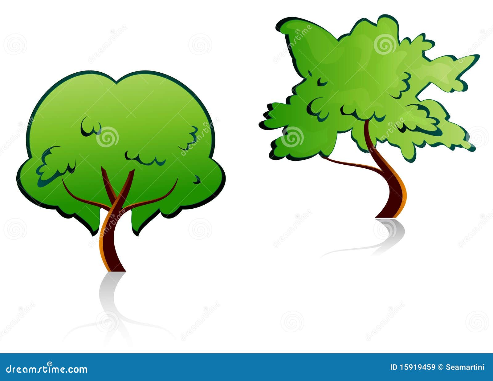 Tree symbols stock vector. Illustration of nature, forest - 15919459