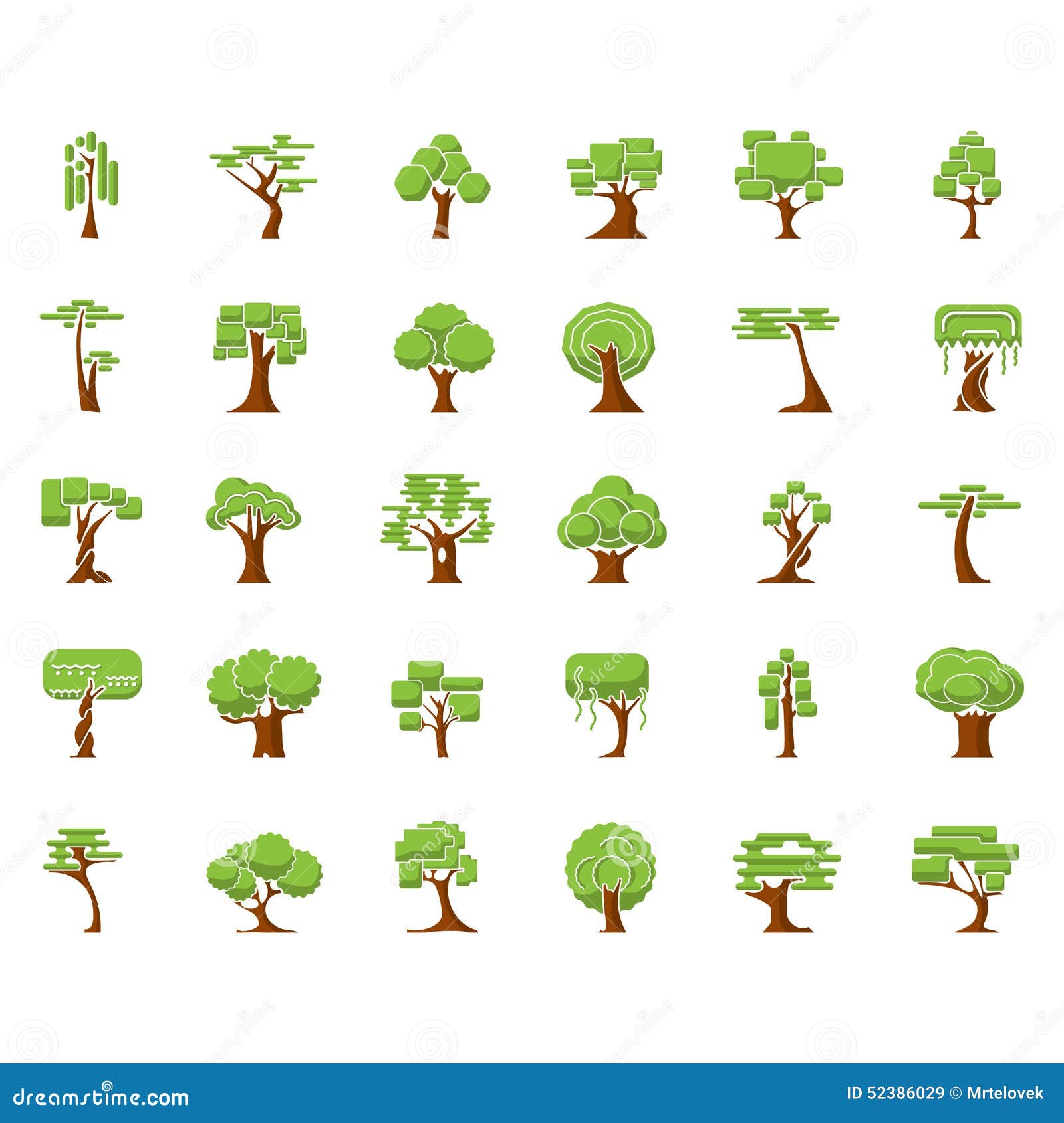 Tree Symbols for Green Web Design Stock Vector - Illustration of plant ...