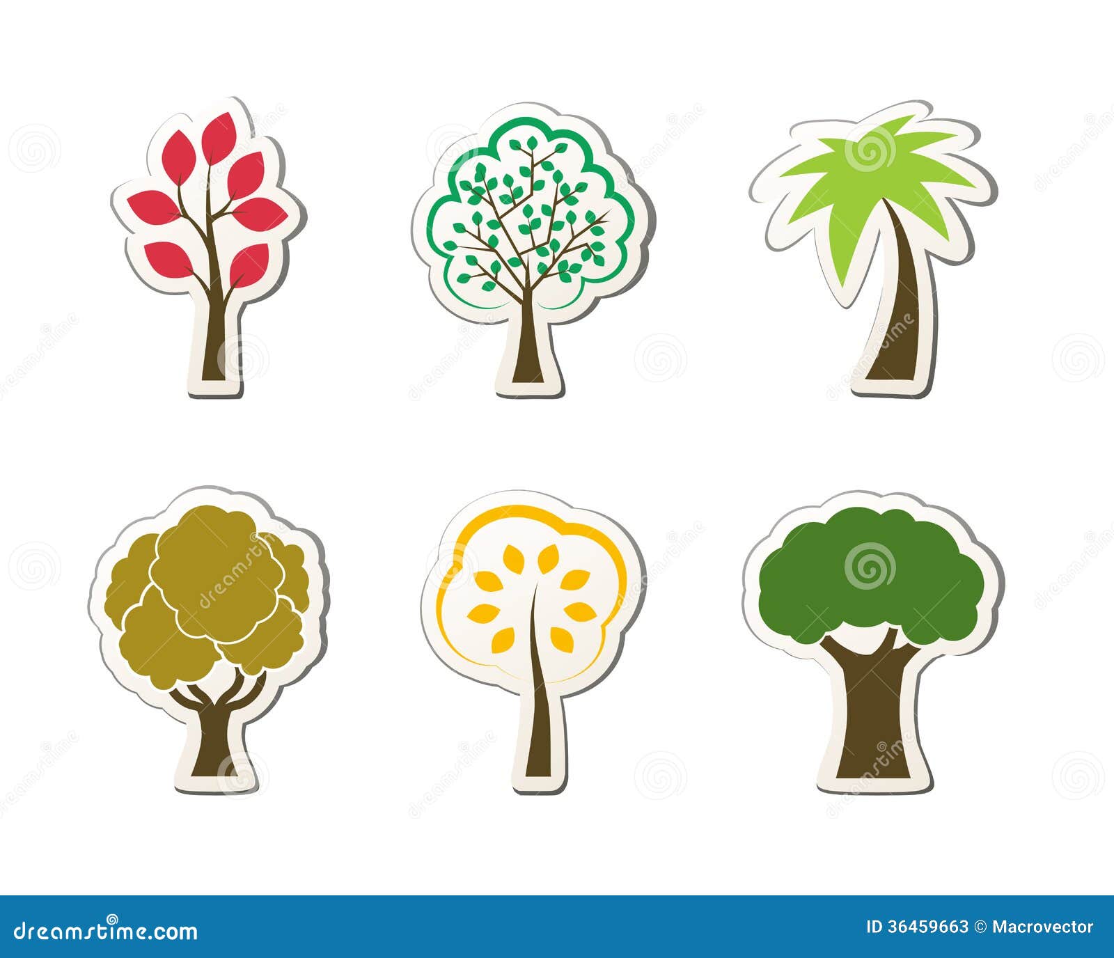 Tree Symbols for Green Web Design Stock Vector - Illustration of plant ...