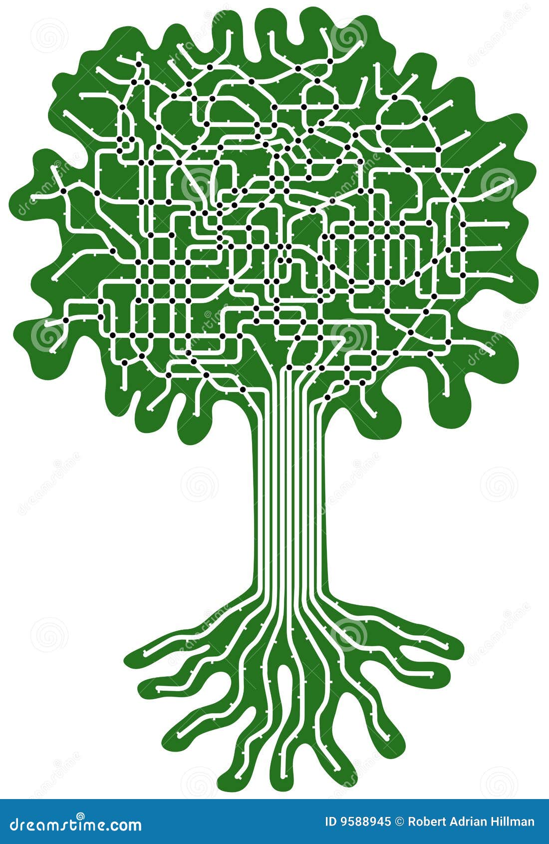 Tree system stock vector. Illustration of lines, connections - 9588945