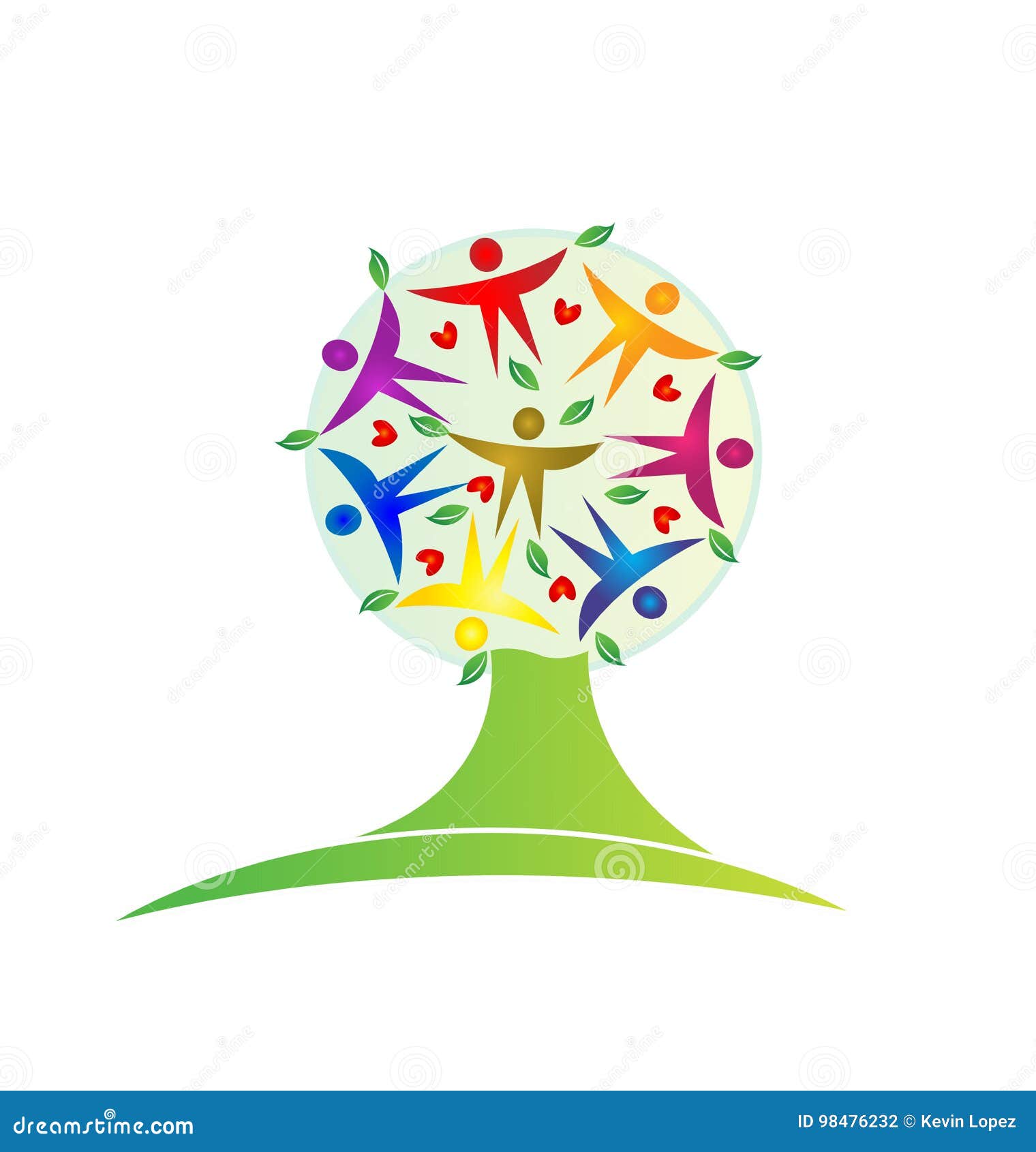 Tree Teamwork Leaf People Figures Icon Logo Vector Illustration ...