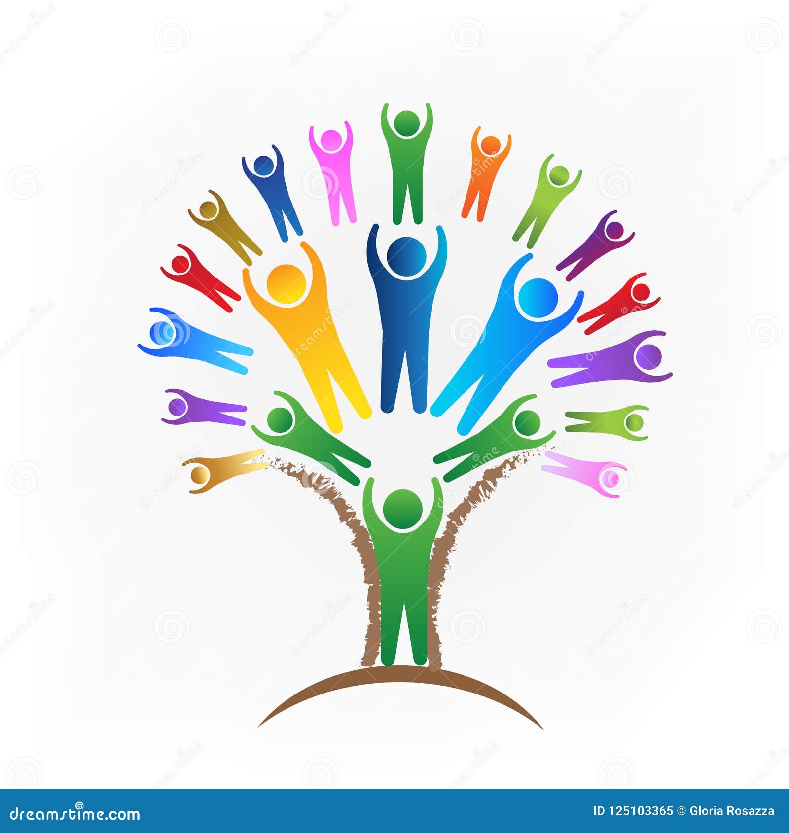 Tree Teamwork People Logo Vector Stock Vector - Illustration of ...