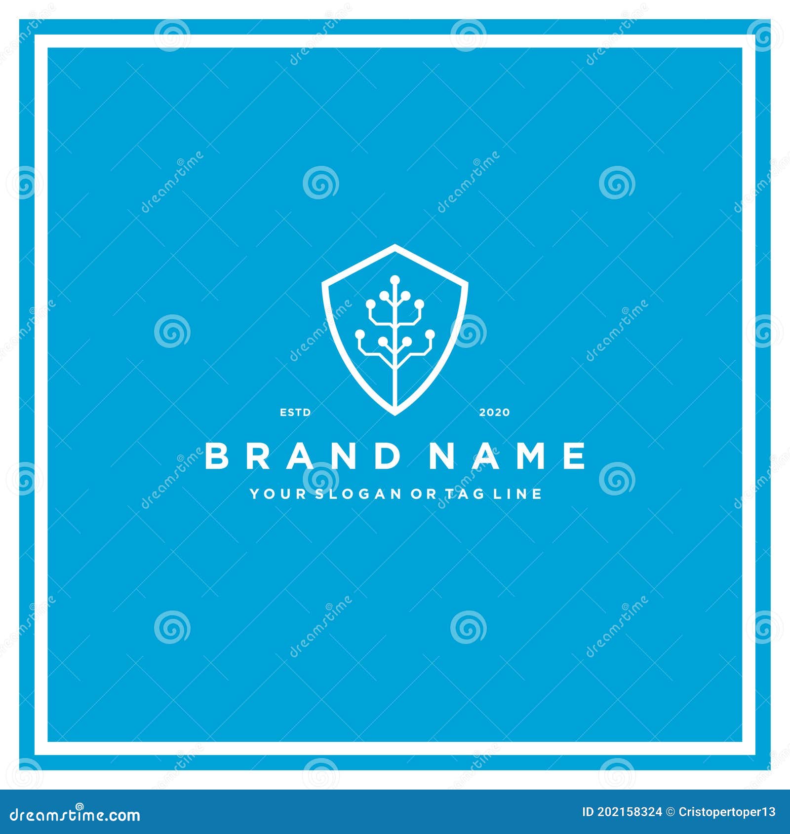 Tree Tech Shield Logo Design Vector Stock Vector - Illustration of ...