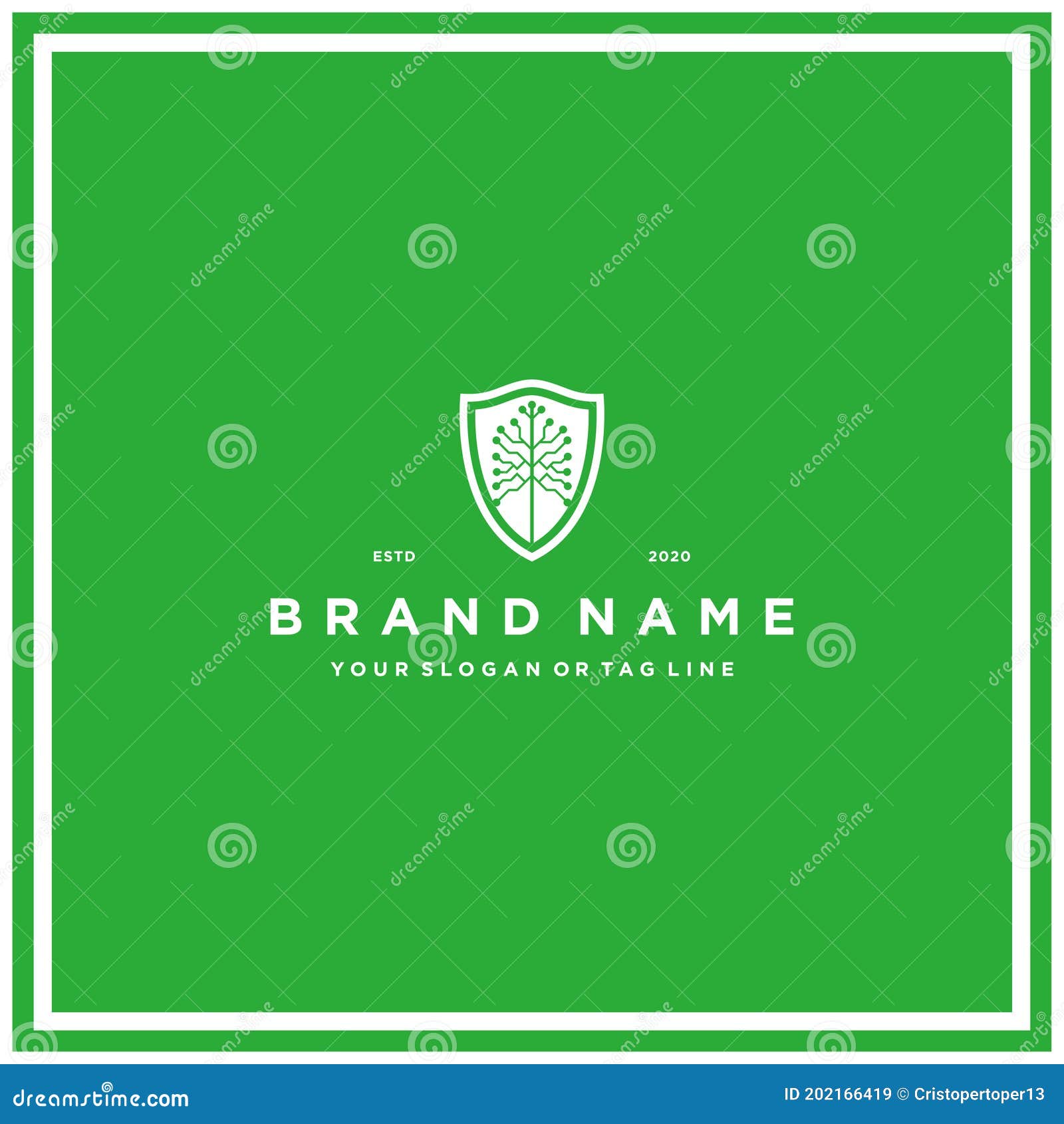 Tree Tech Shield Logo Design Vector Stock Vector - Illustration of ...