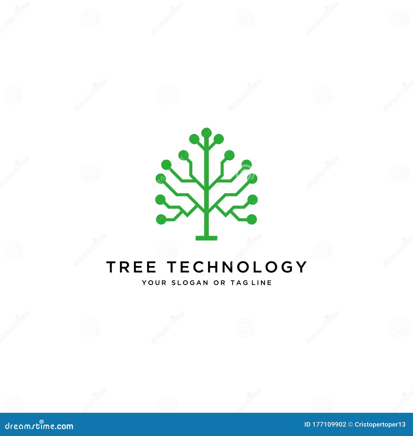 Tree Technology Logo Design Vector Stock Vector - Illustration of data ...