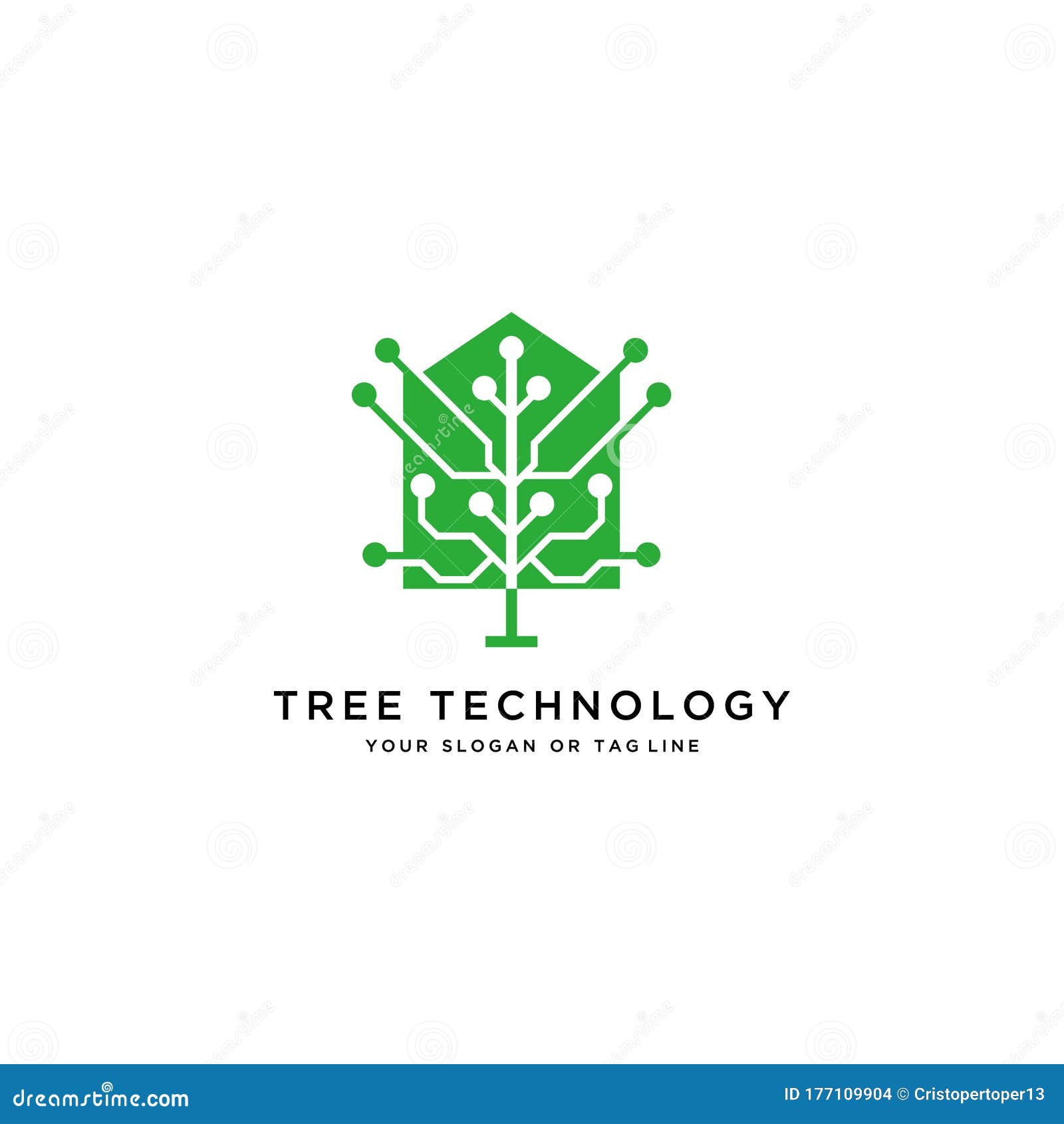 Tree Technology Logo Design Vector Stock Vector - Illustration of green ...
