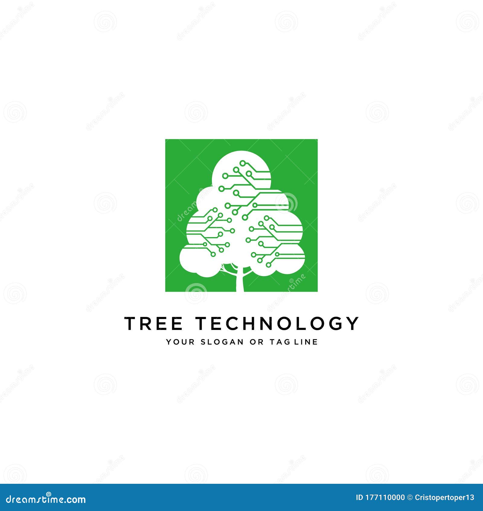 Tree Technology Logo Design Vector Stock Vector - Illustration of ...