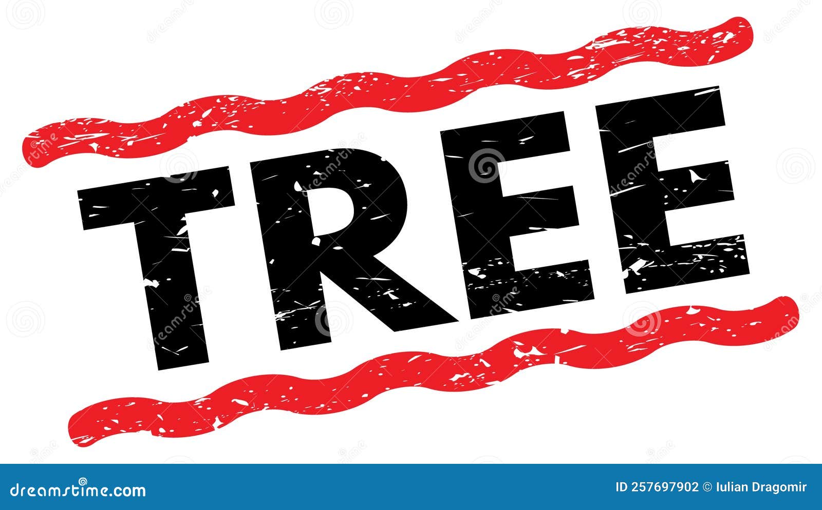 TREE Text on Red-black Lines Stamp Sign Stock Illustration ...