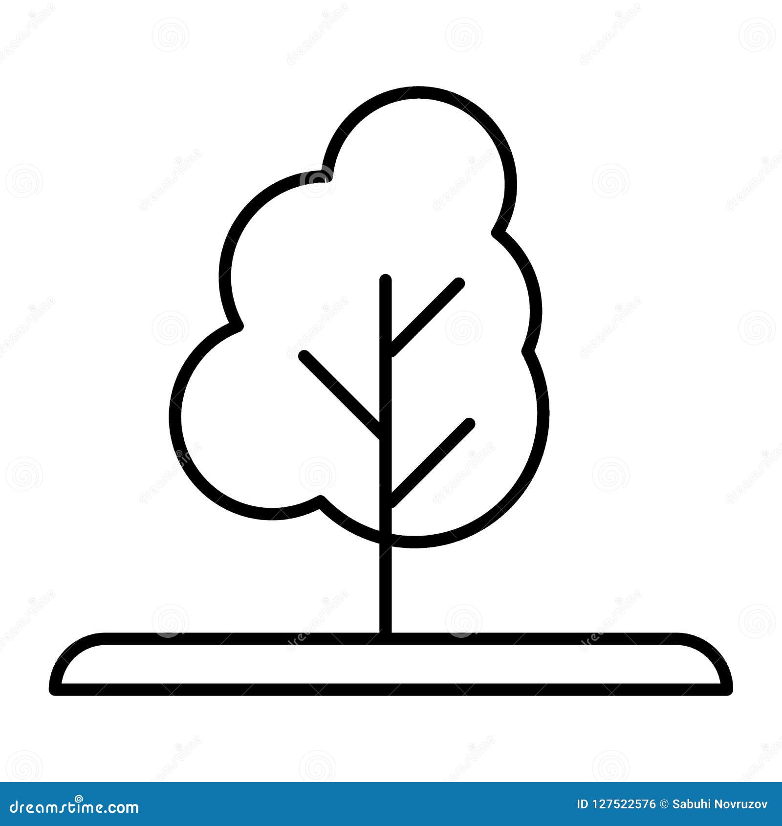 Tree Thin Line Icon. Nature Vector Illustration Isolated on White Stock ...