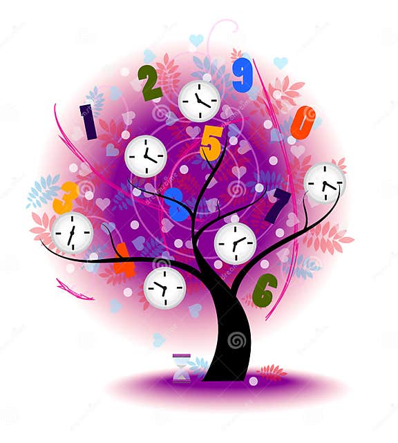 Tree of time stock illustration. Illustration of minute - 34629434