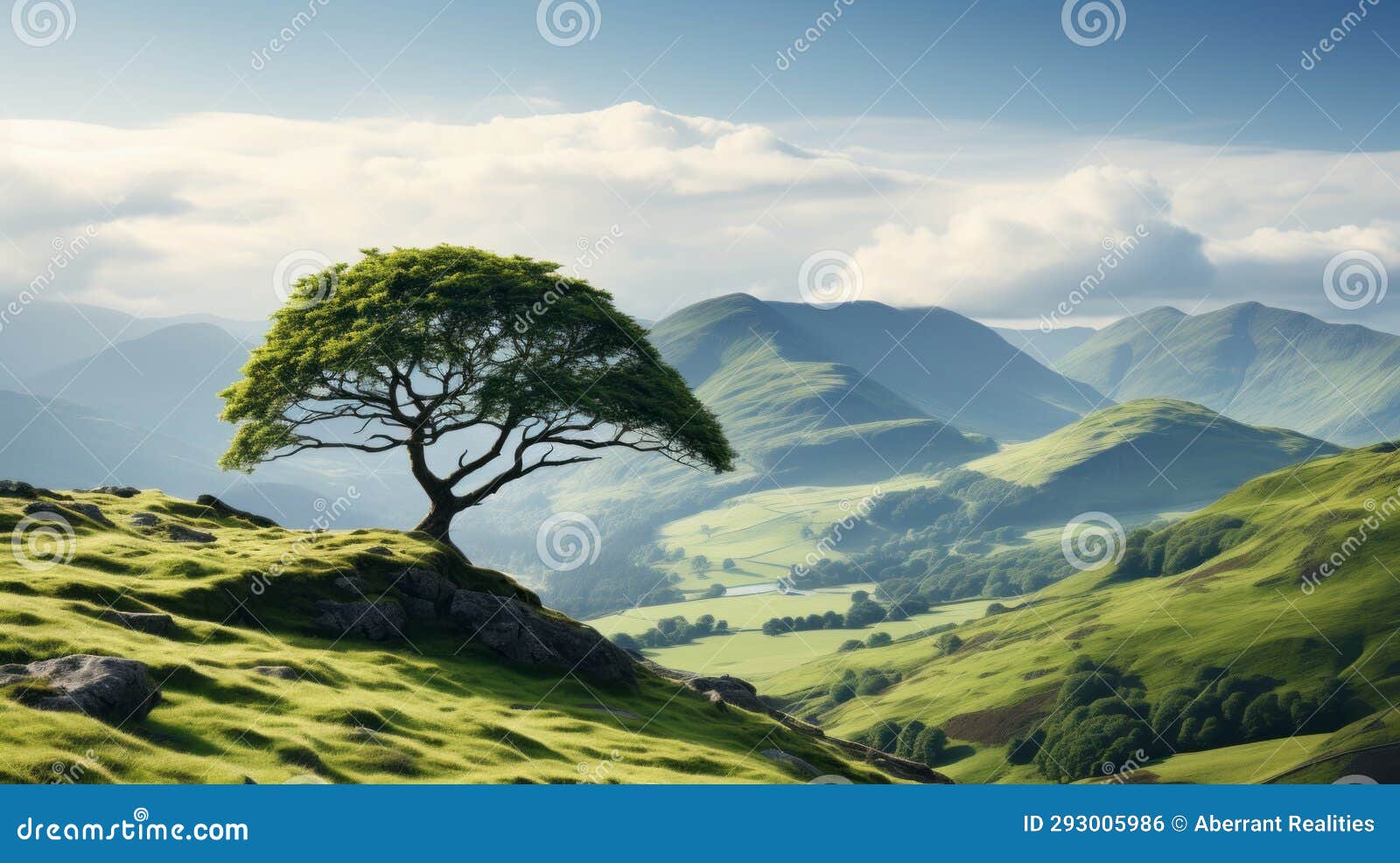 A tree on top of a hill stock illustration. Illustration of nonurban ...