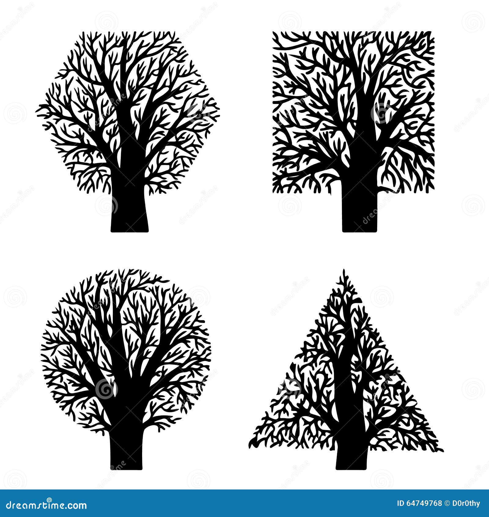 Tree stock vector. Illustration of triangle, isolated - 64749768