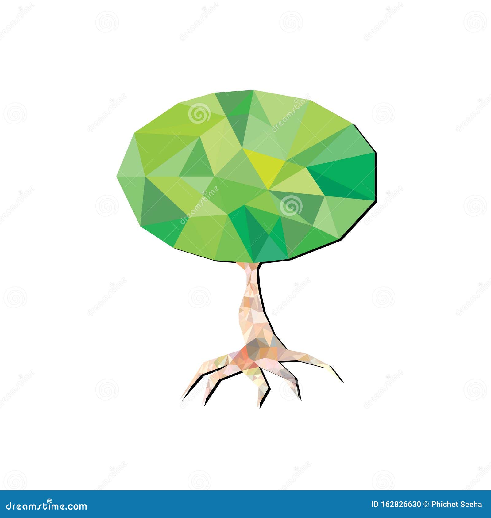 Tree in Triangle Design on the White Background Illustration Stock ...