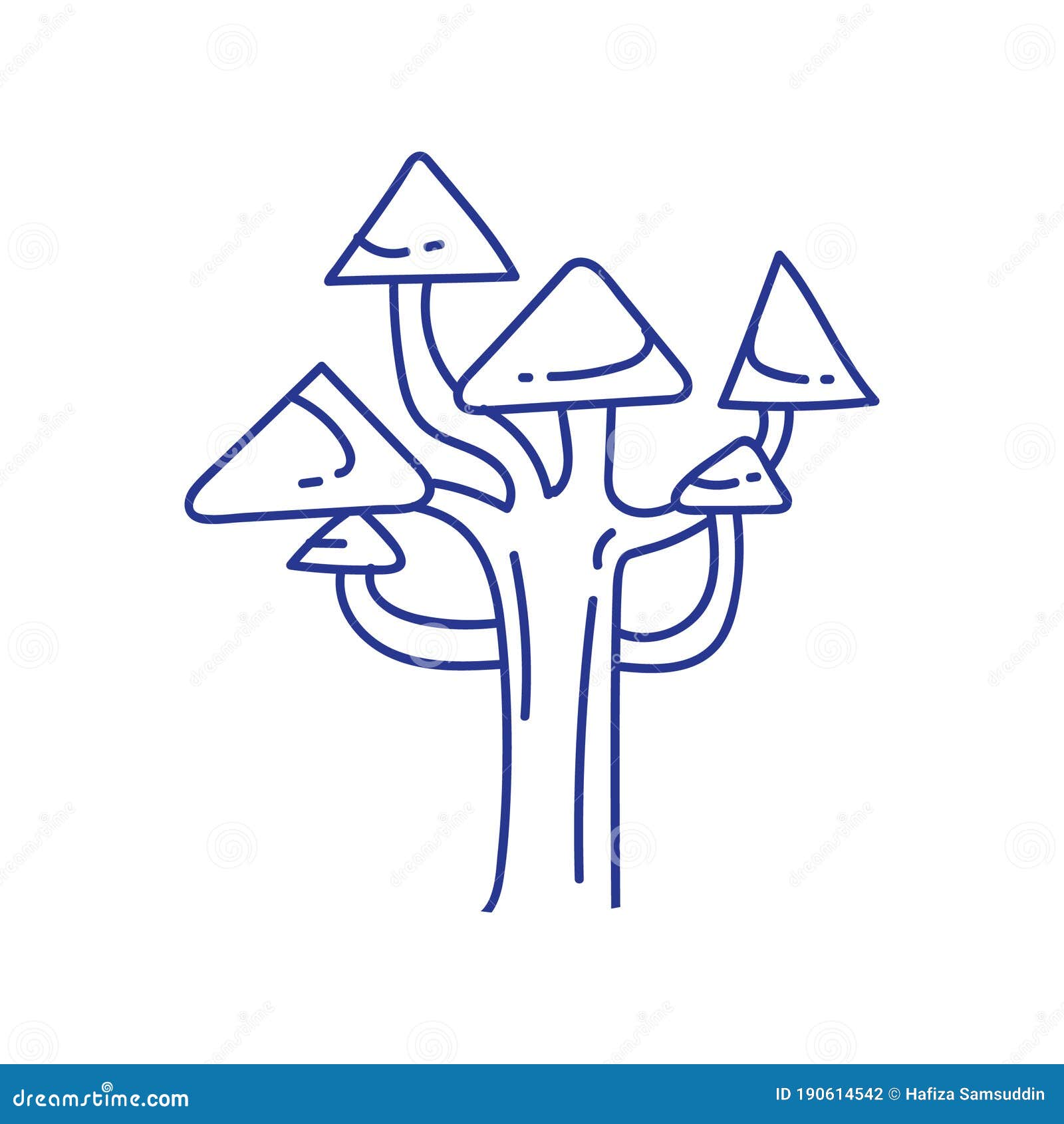 Tree with Triangular Leaves. Vector Illustration Decorative Design ...
