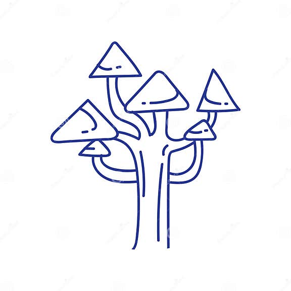Tree with Triangular Leaves. Vector Illustration Decorative Design ...