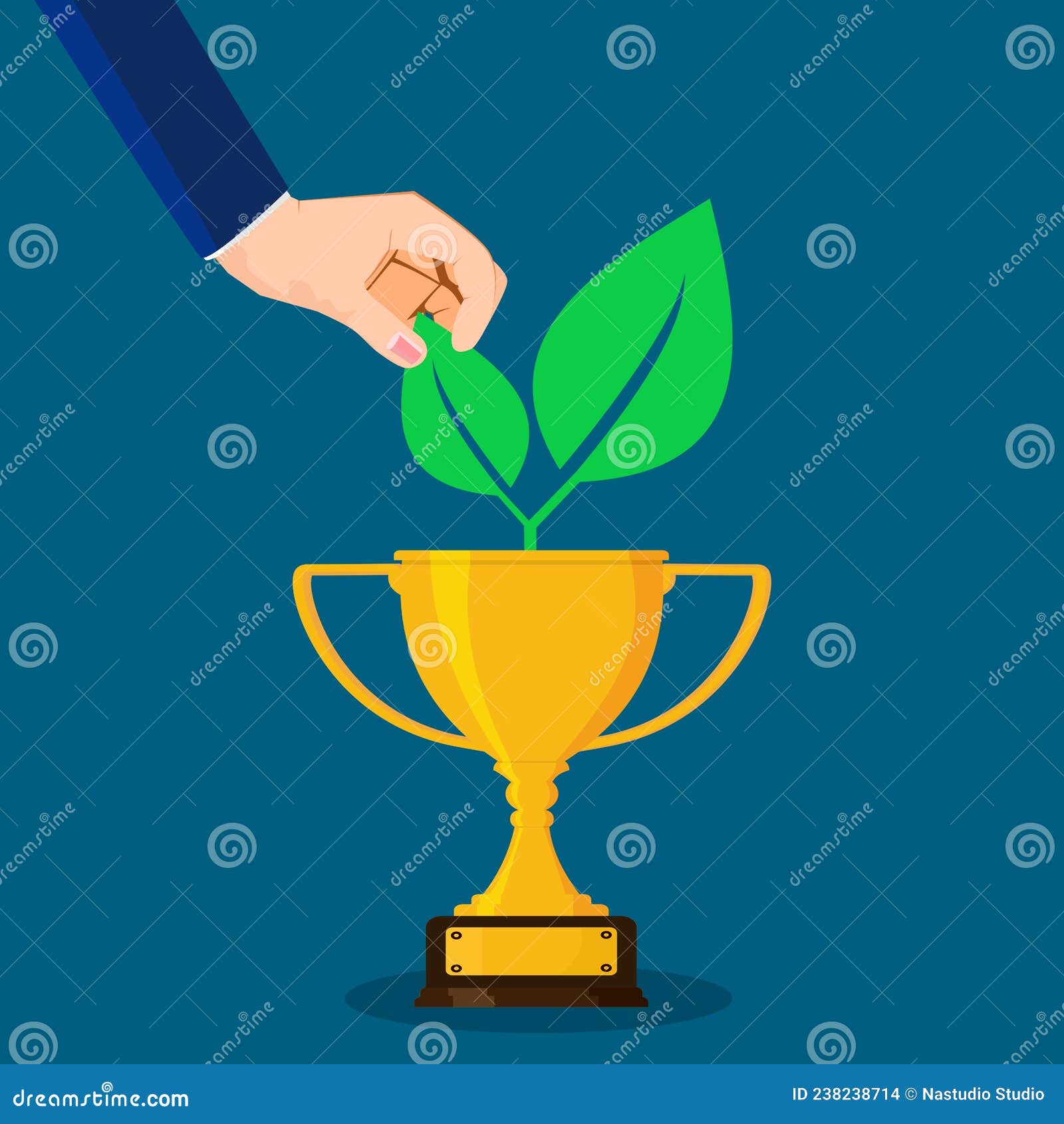 The Tree in the Trophy. Win the Award of Victory Stock Vector ...