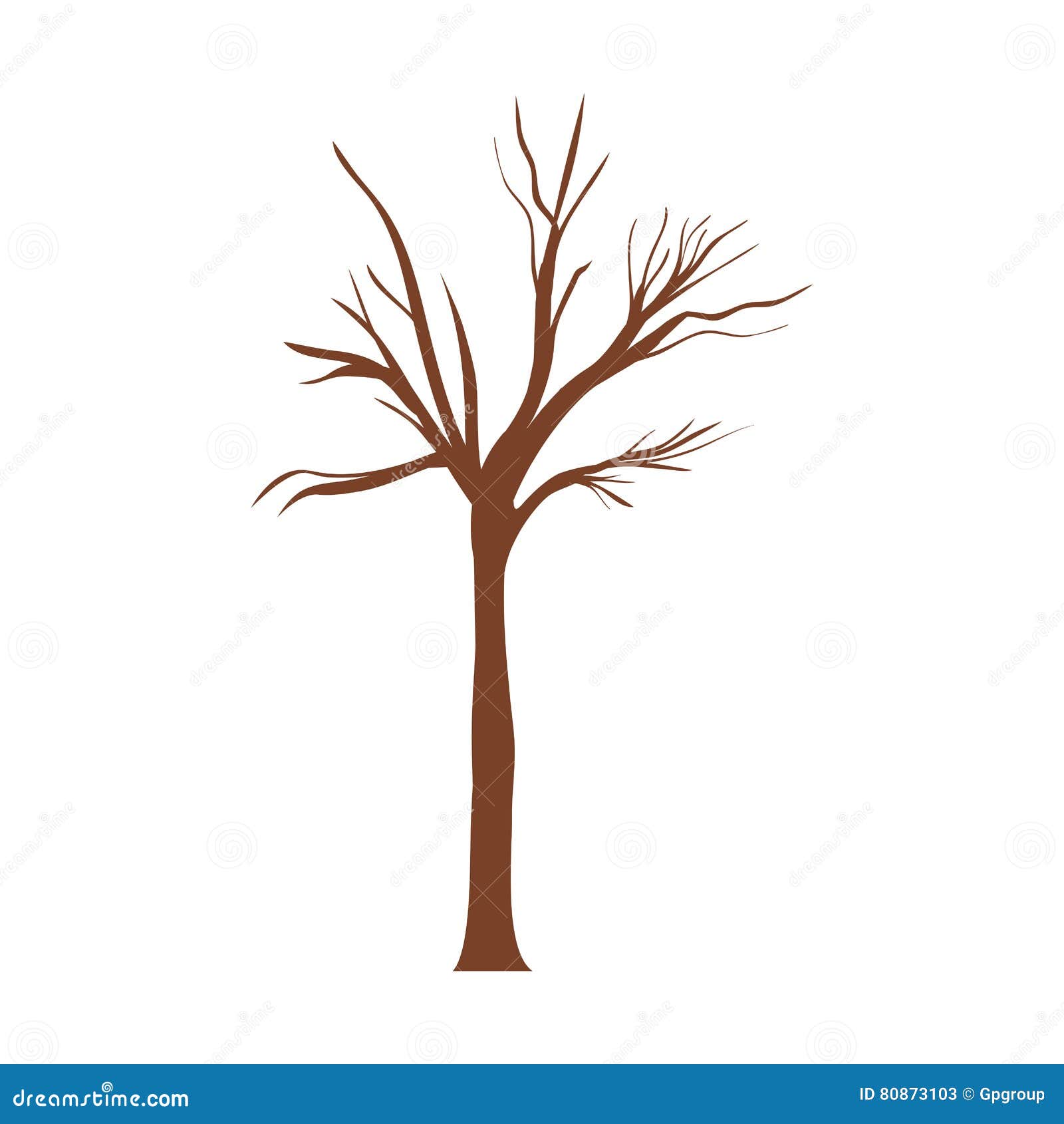 Tree Trunk with Branchs without Leaves Stock Vector - Illustration of ...