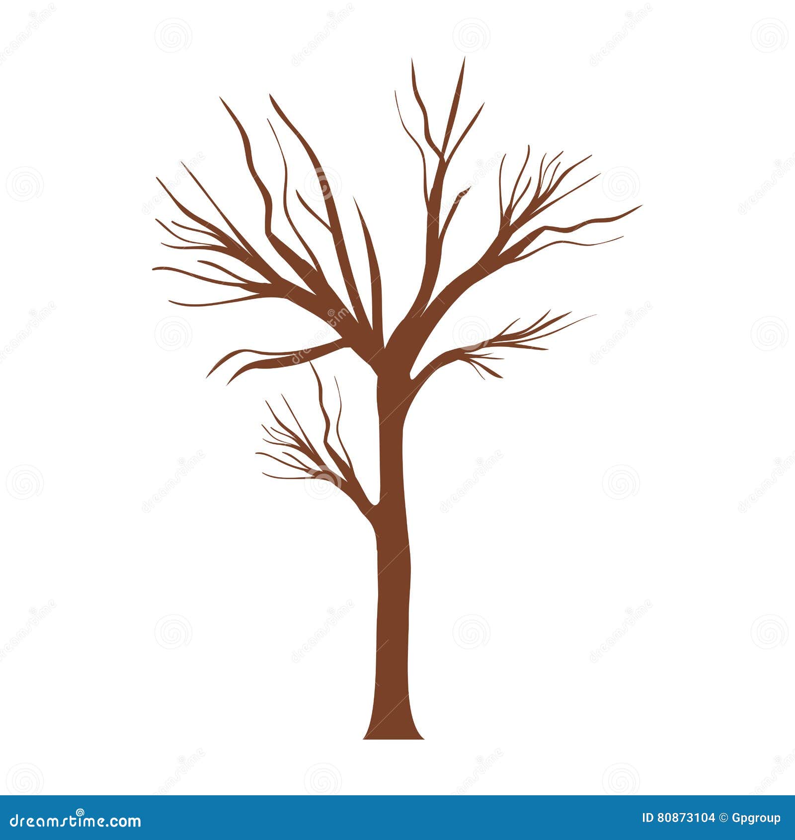 Tree Trunk with Branchs without Leaves Stock Vector - Illustration of ...