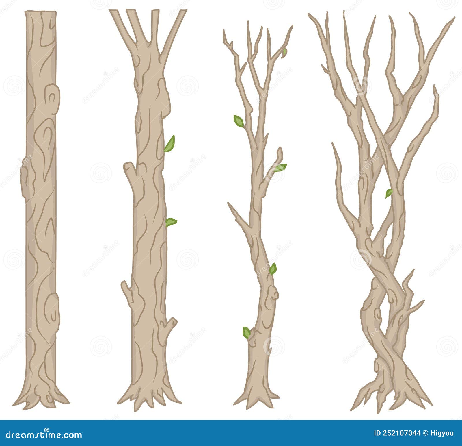Tree Trunk Cartoon Design Elements Stock Vector - Illustration of ...