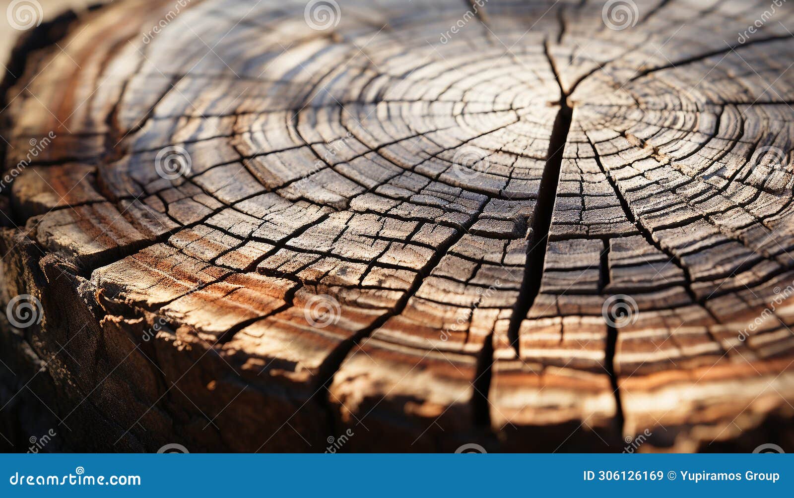 Tree Trunk Cross Section Concentric Tree Rings Reveal Aging Process ...