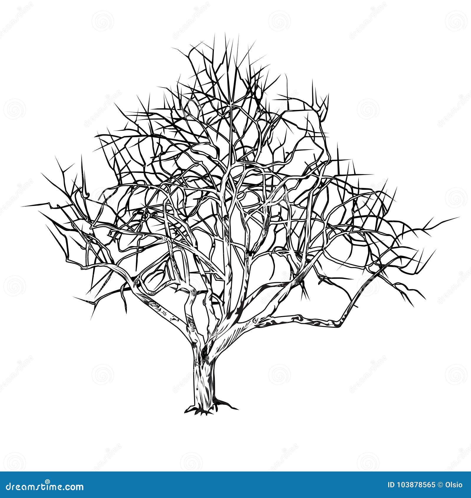 Tree Trunk with Fallen Leaves Stock Vector - Illustration of isolated ...