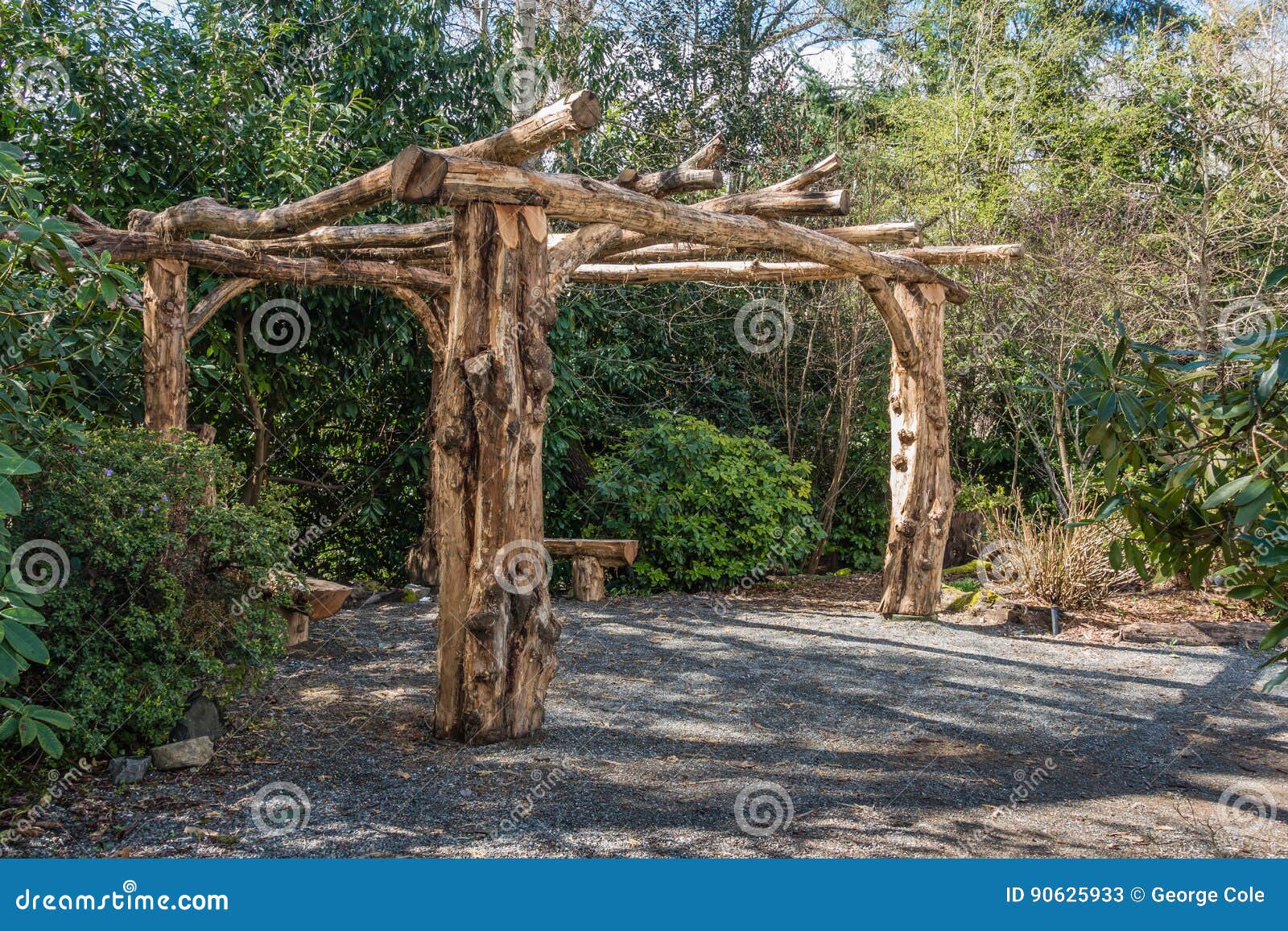 Tree Trunk Gazebo stock image. Image of outdoors, seatac - 90625933