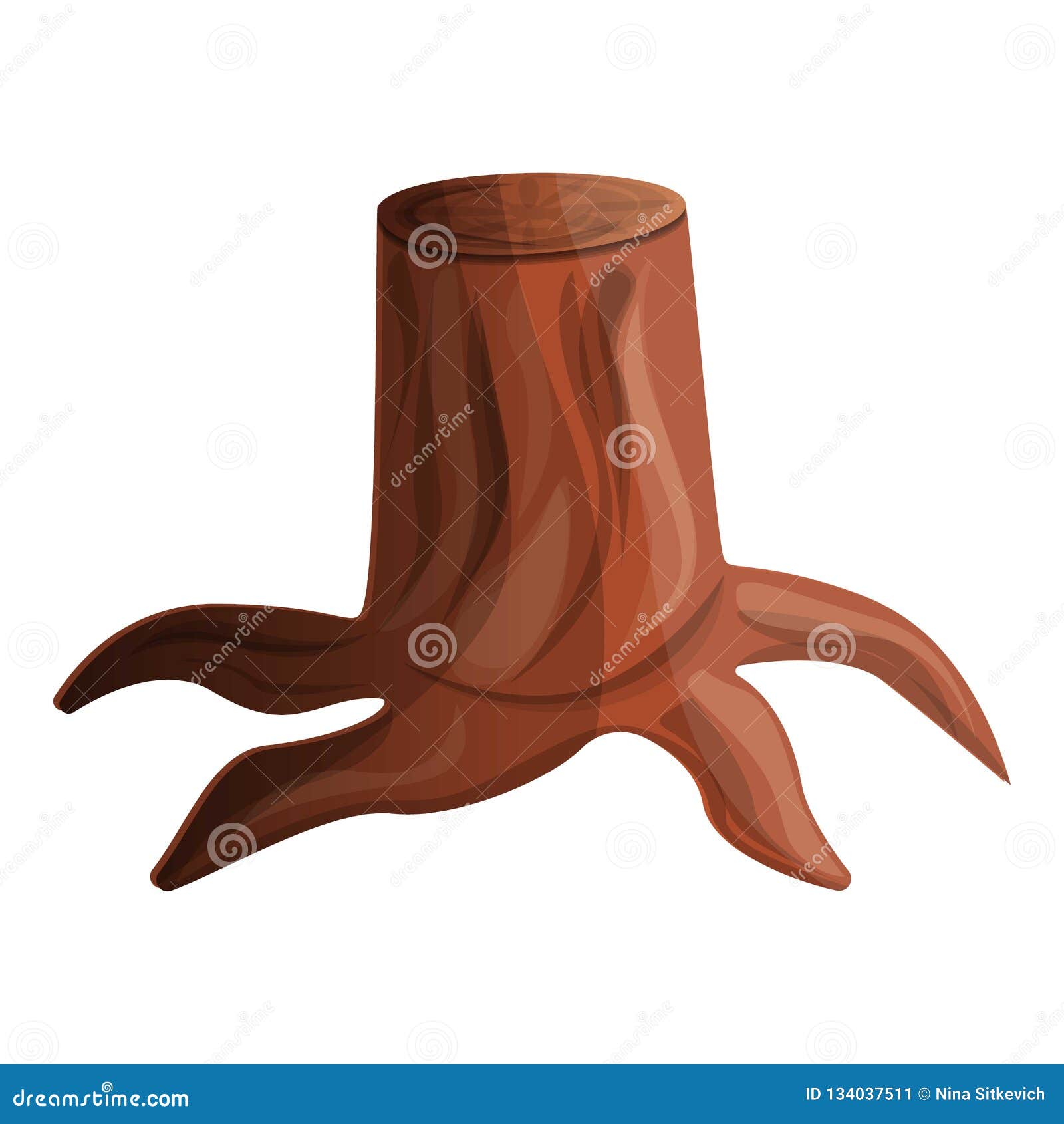 Tree Trunk Icon, Cartoon Style Stock Vector - Illustration of brown ...