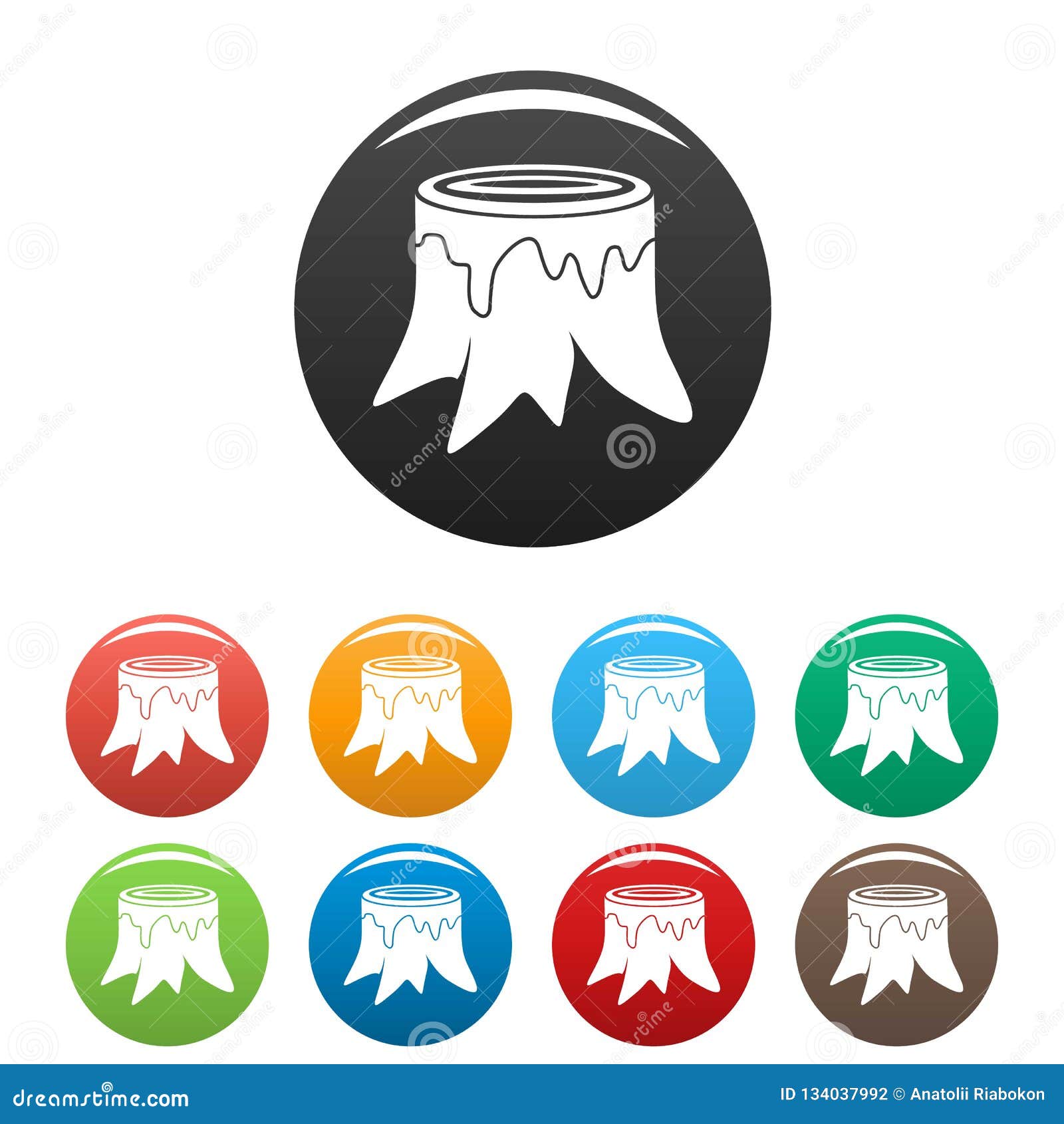 Tree trunk icons set color stock vector. Illustration of aesthetics ...