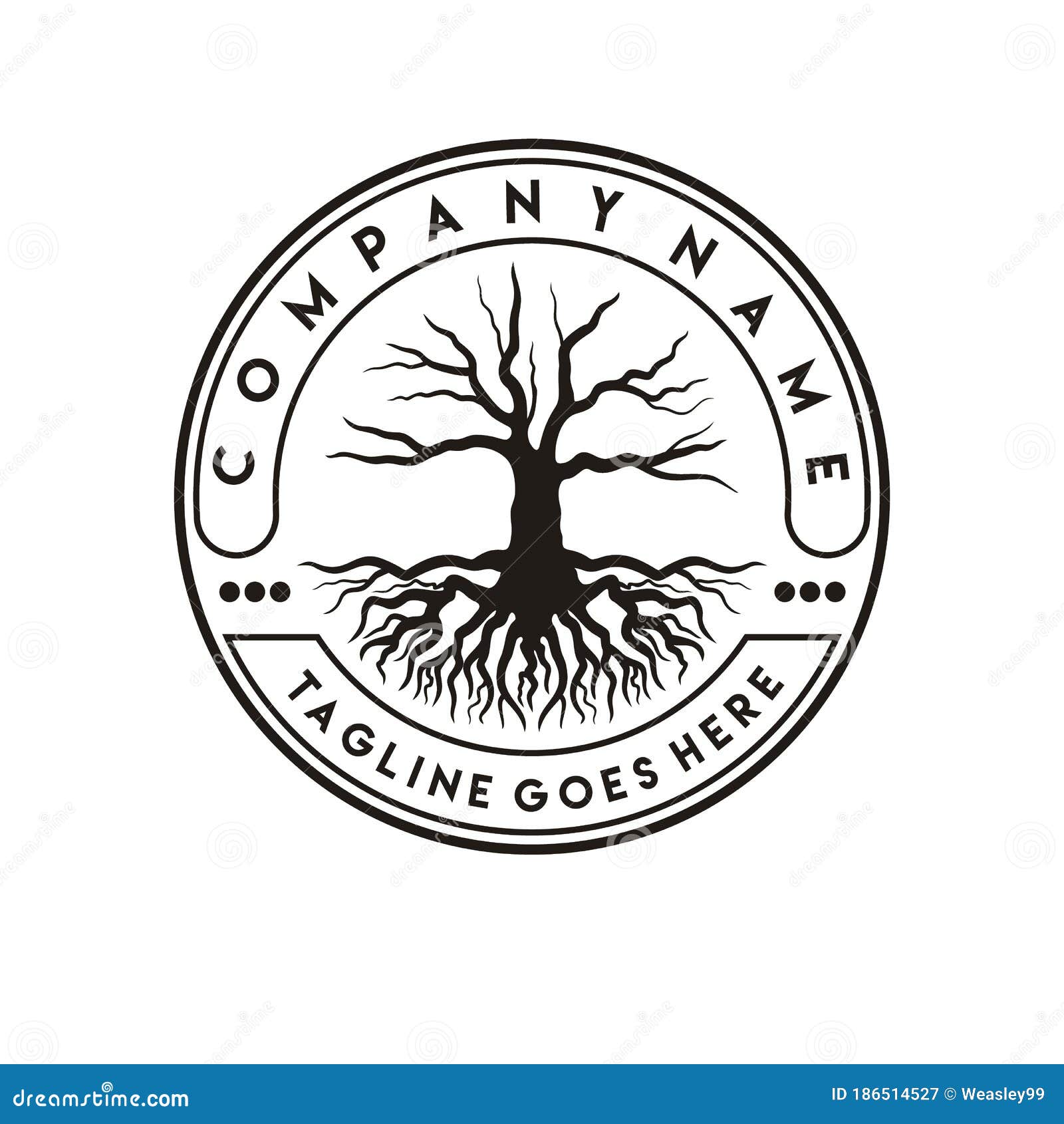 Tree Trunk, Tree of Life Seal / Emblem Logo Design Inspiration Stock ...