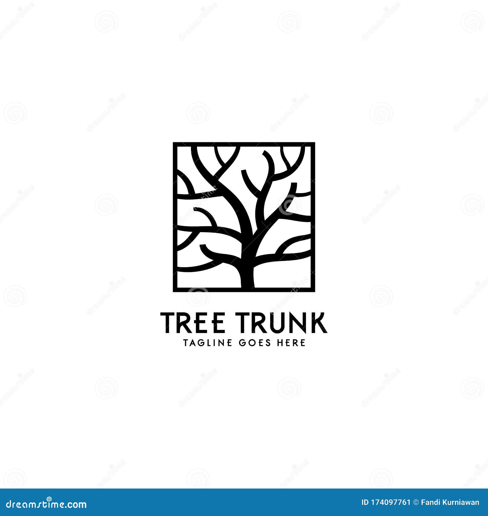Tree Trunk Logo Design Inspiration Stock Vector - Illustration of ...