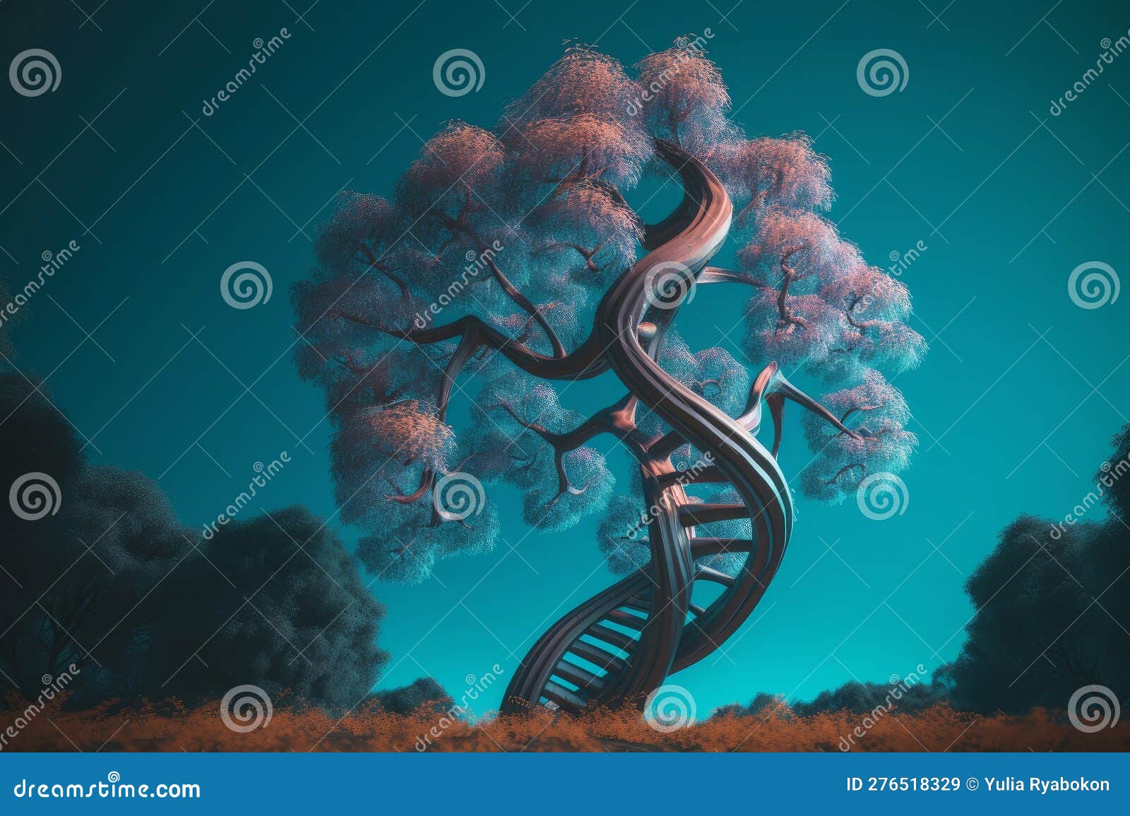 Tree with Trunk Shape DNA. Generate Ai Stock Illustration ...