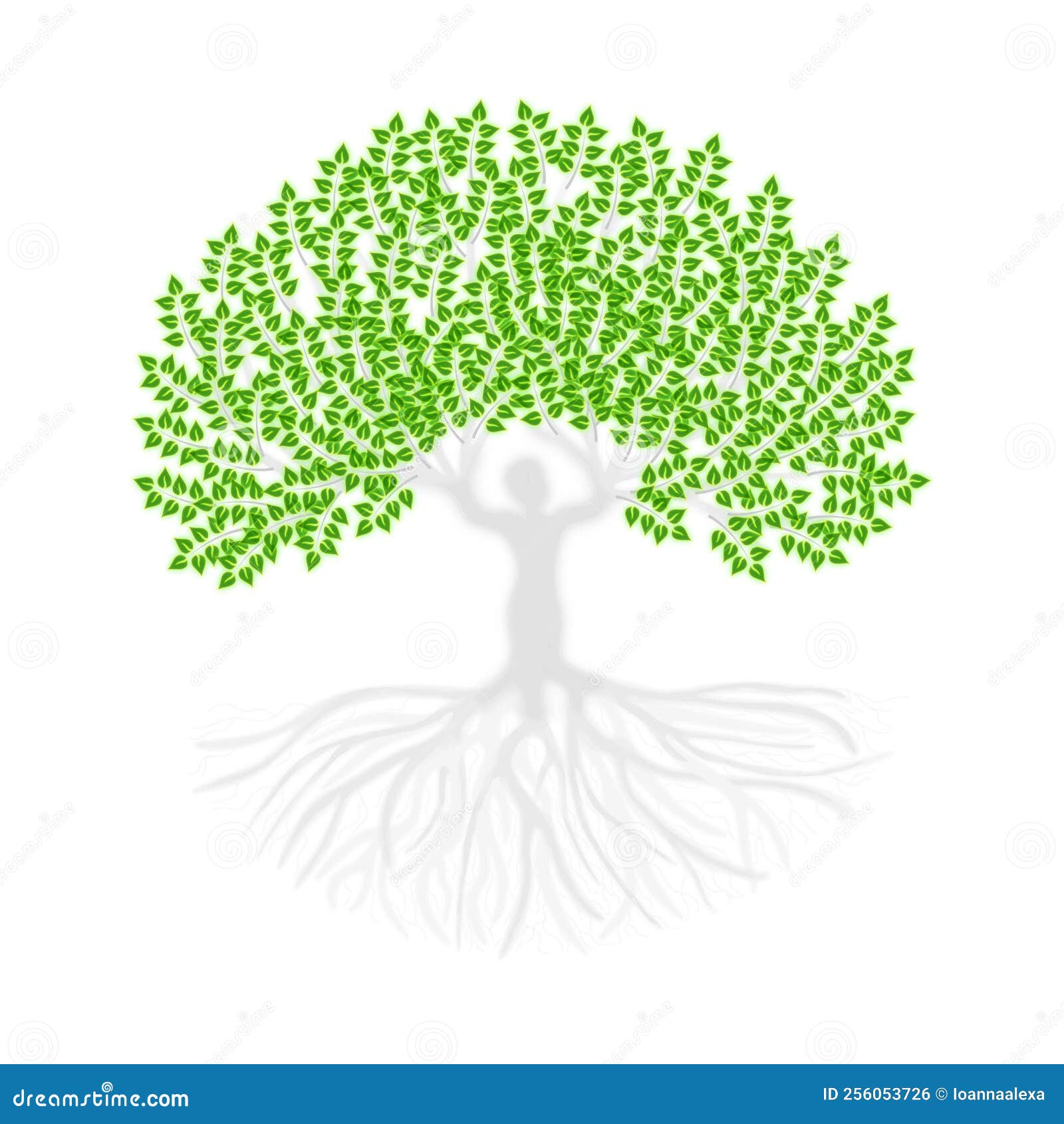 A Tree with a Trunk in the Shape of a Human Body and Green Foliage ...