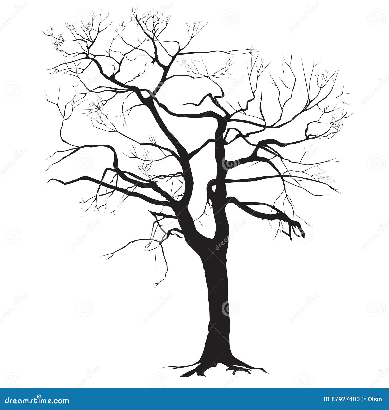 Tree Trunk Silhouette without Leaves Stock Vector - Illustration of ...
