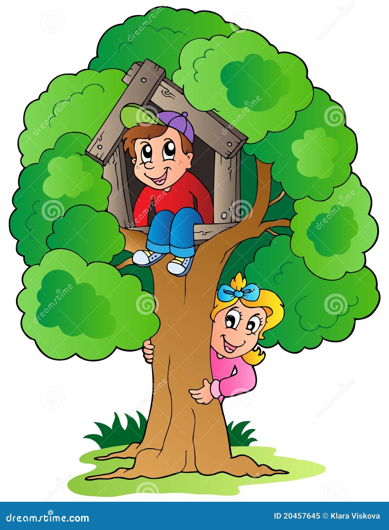 People In Treetop Vector Illustration | CartoonDealer.com #5726138
