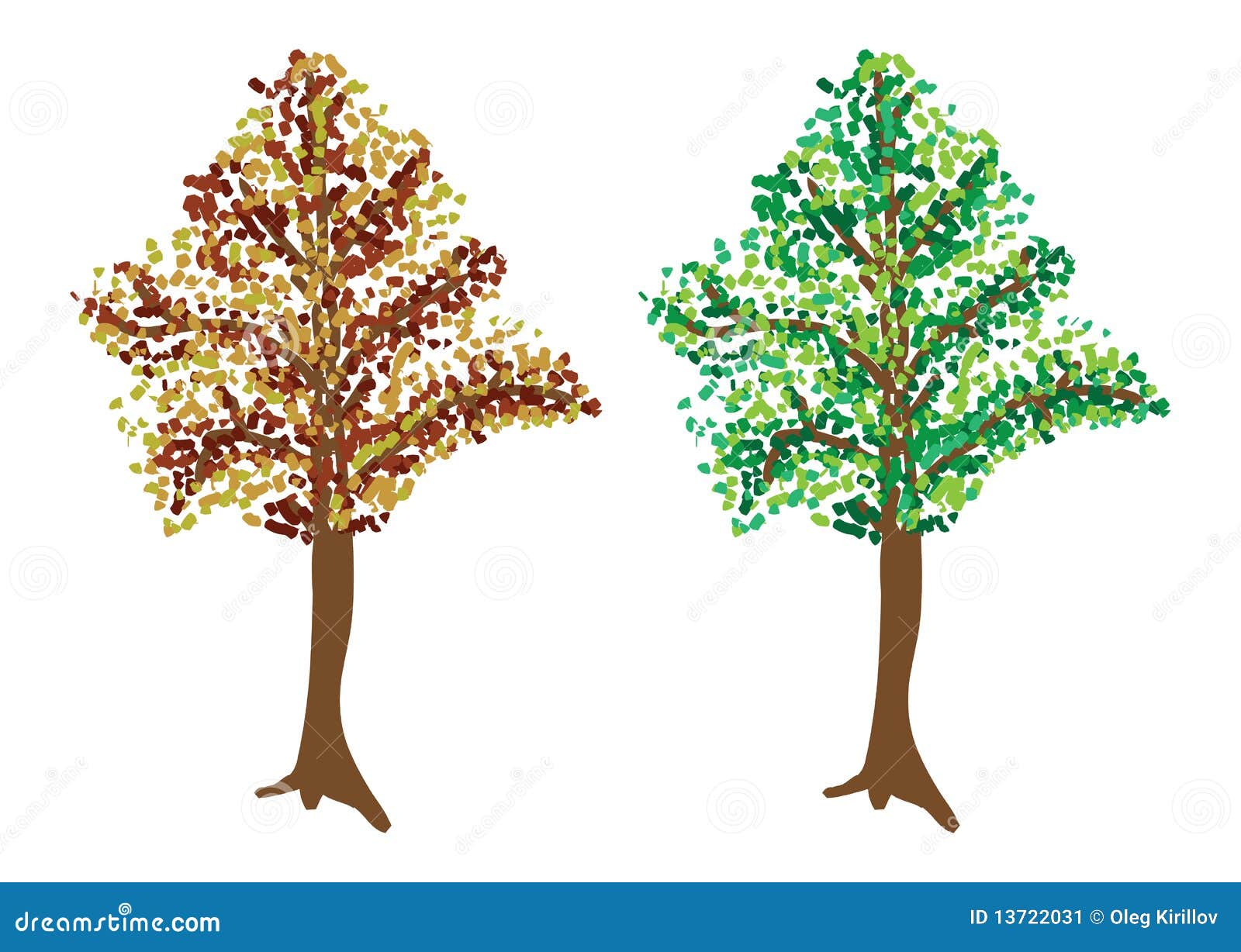 Tree in two colors stock vector. Illustration of isolated - 13722031