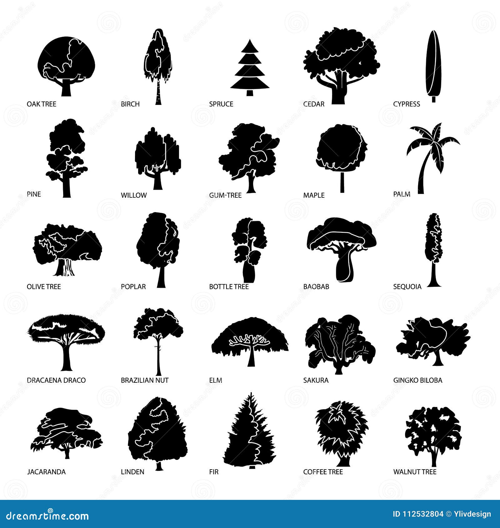 Tree Types Icons Set, Simple Style Stock Vector - Illustration of apple ... Tree Types Icons Set, Simple Style Stock Vector - Illustration of apple ...