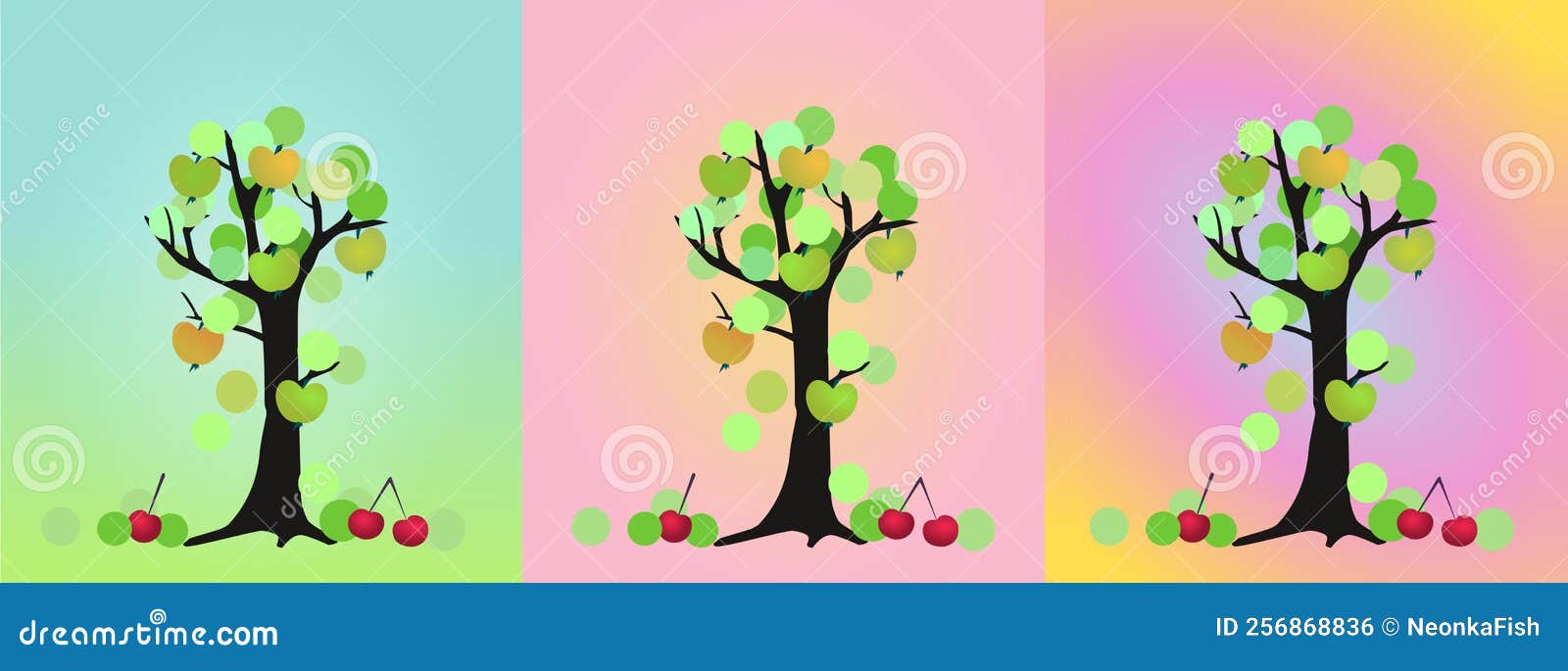 Tree in Different Seasons: Summer Stock Illustration - Illustration of ...