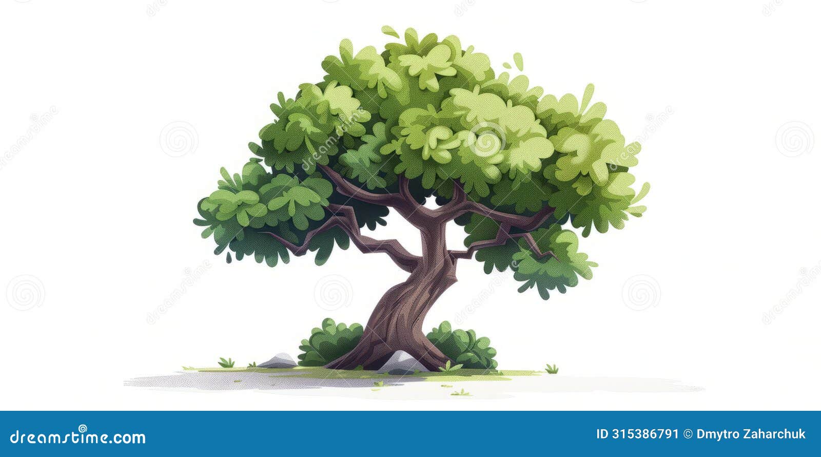 Tree of Unique Shape on a White Background Png. Stock Illustration ...