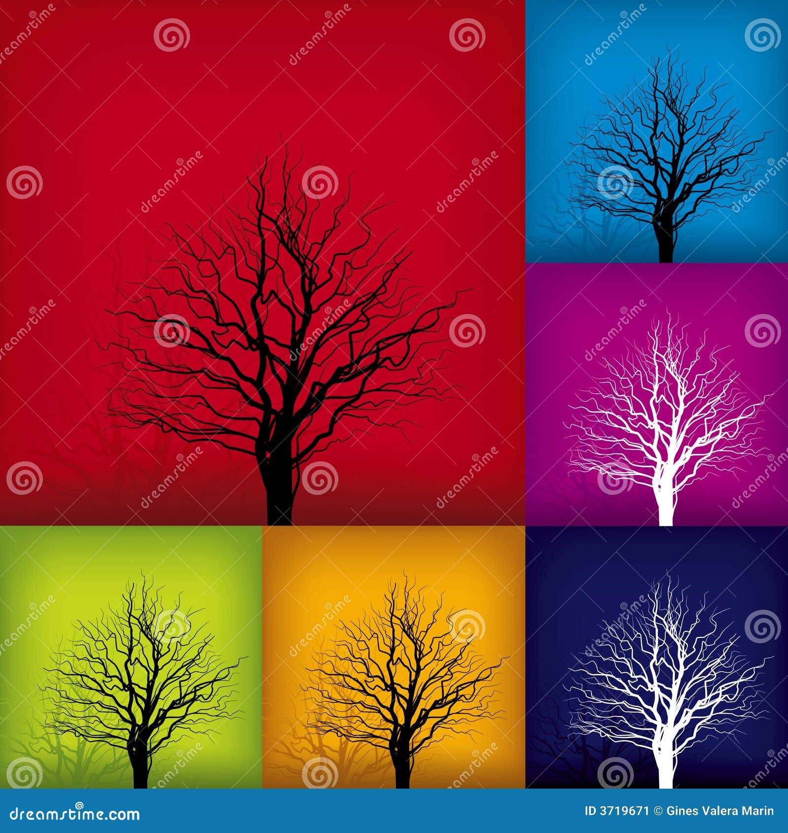 Tree variations (vector) stock vector. Illustration of design - 3719671