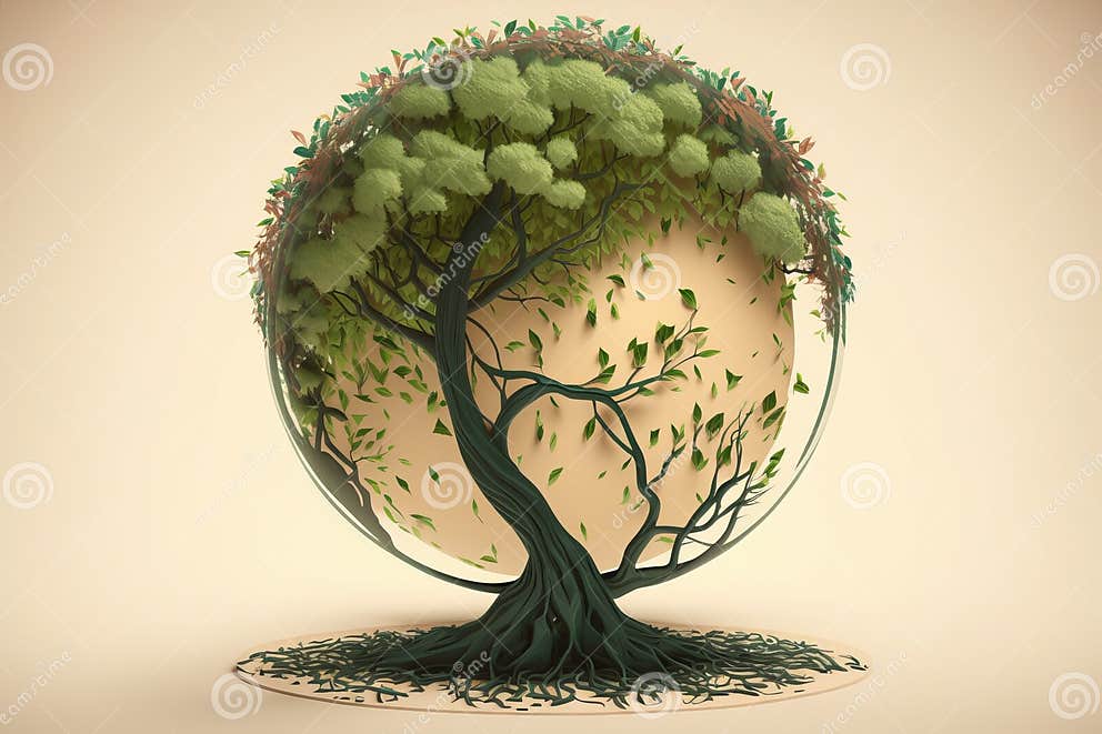 Tree in vase stock illustration. Illustration of concept - 295252944