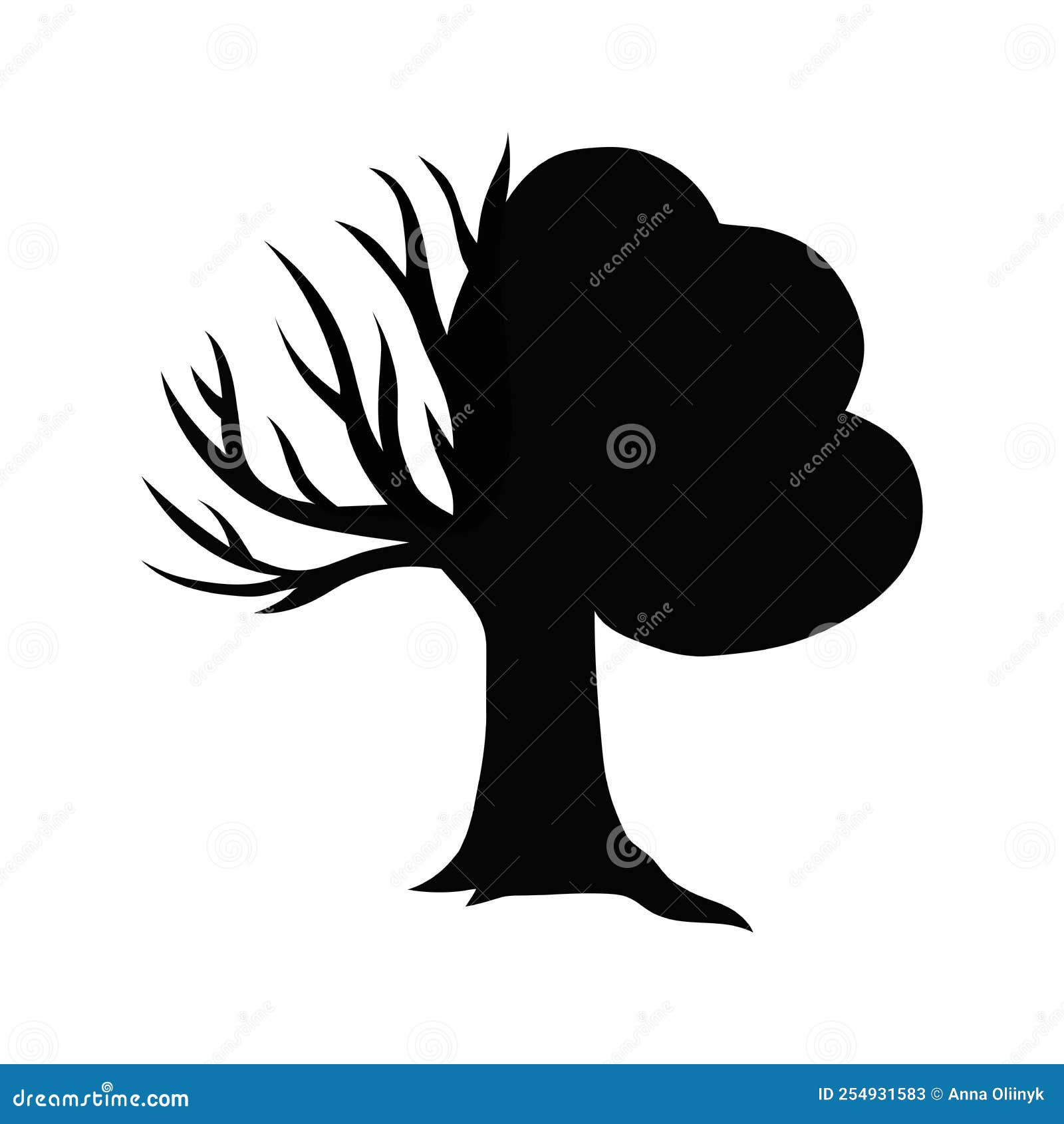 Tree with roots icon stock vector. Illustration of font - 254931583