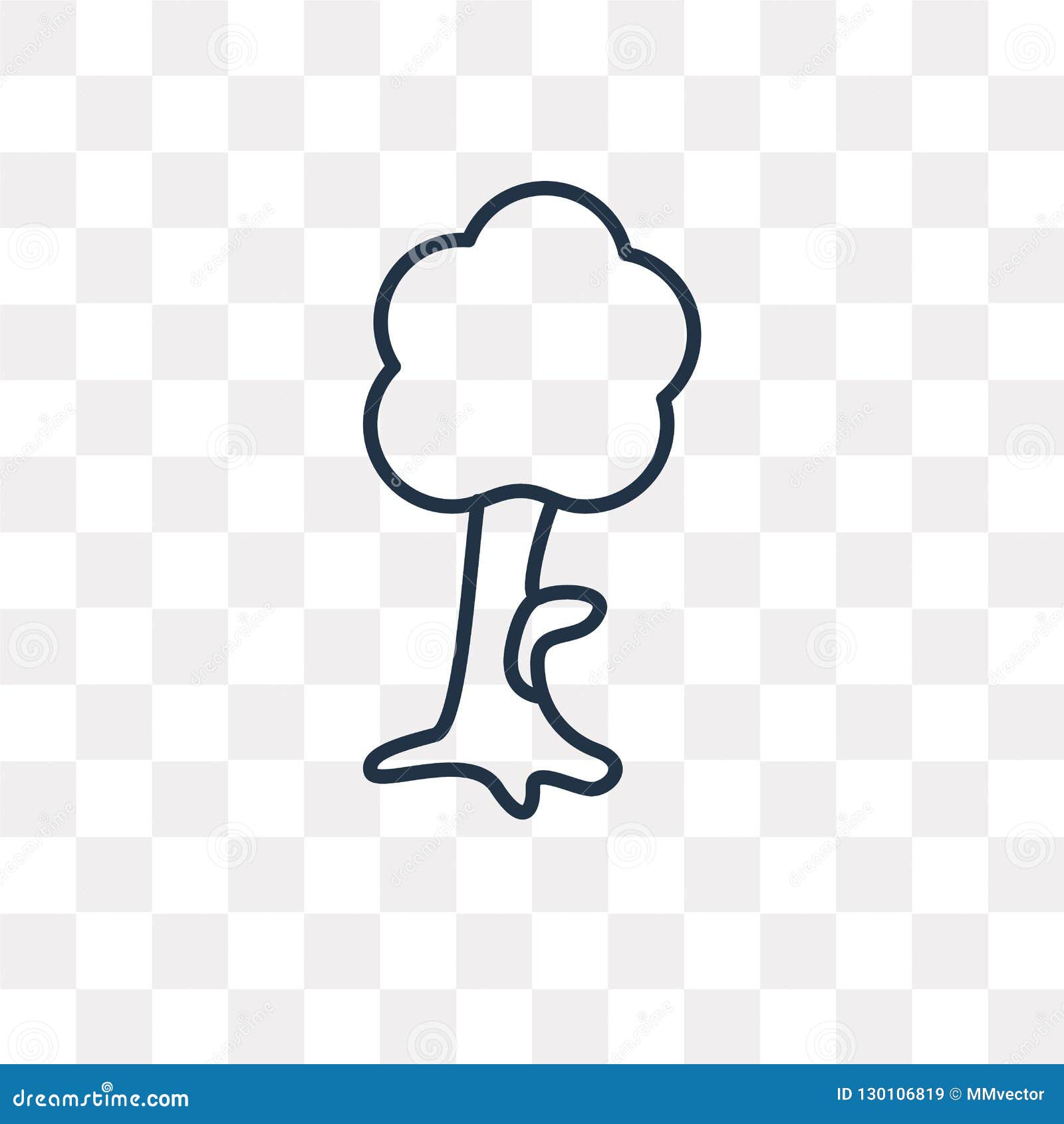 Tree Vector Icon Isolated on Transparent Background, Linear Tree Stock ...