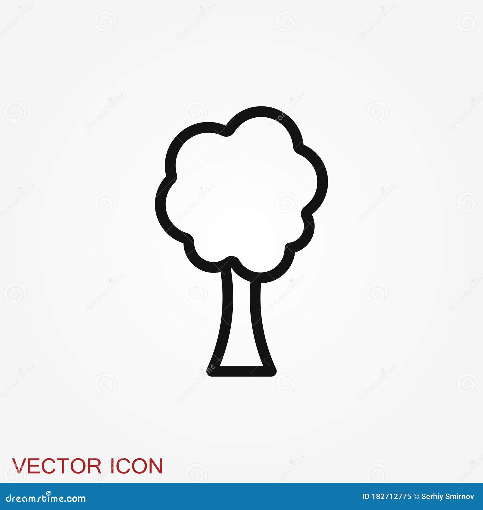 Tree Vector Icon, Trees Symbol Isolated on Background Stock ...