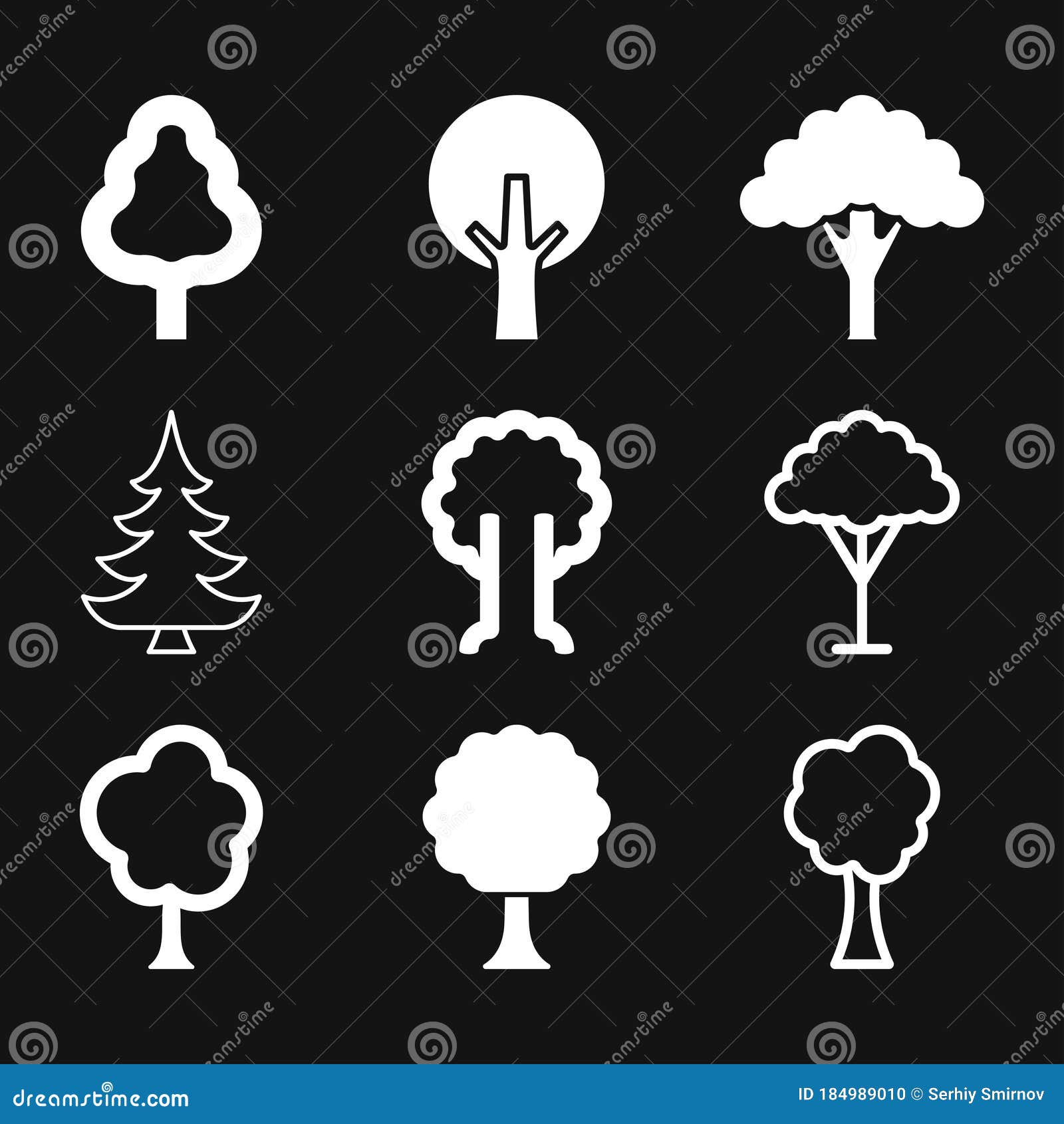 Tree Vector Icon, Trees Symbol Isolated on Background. Stock Vector ...
