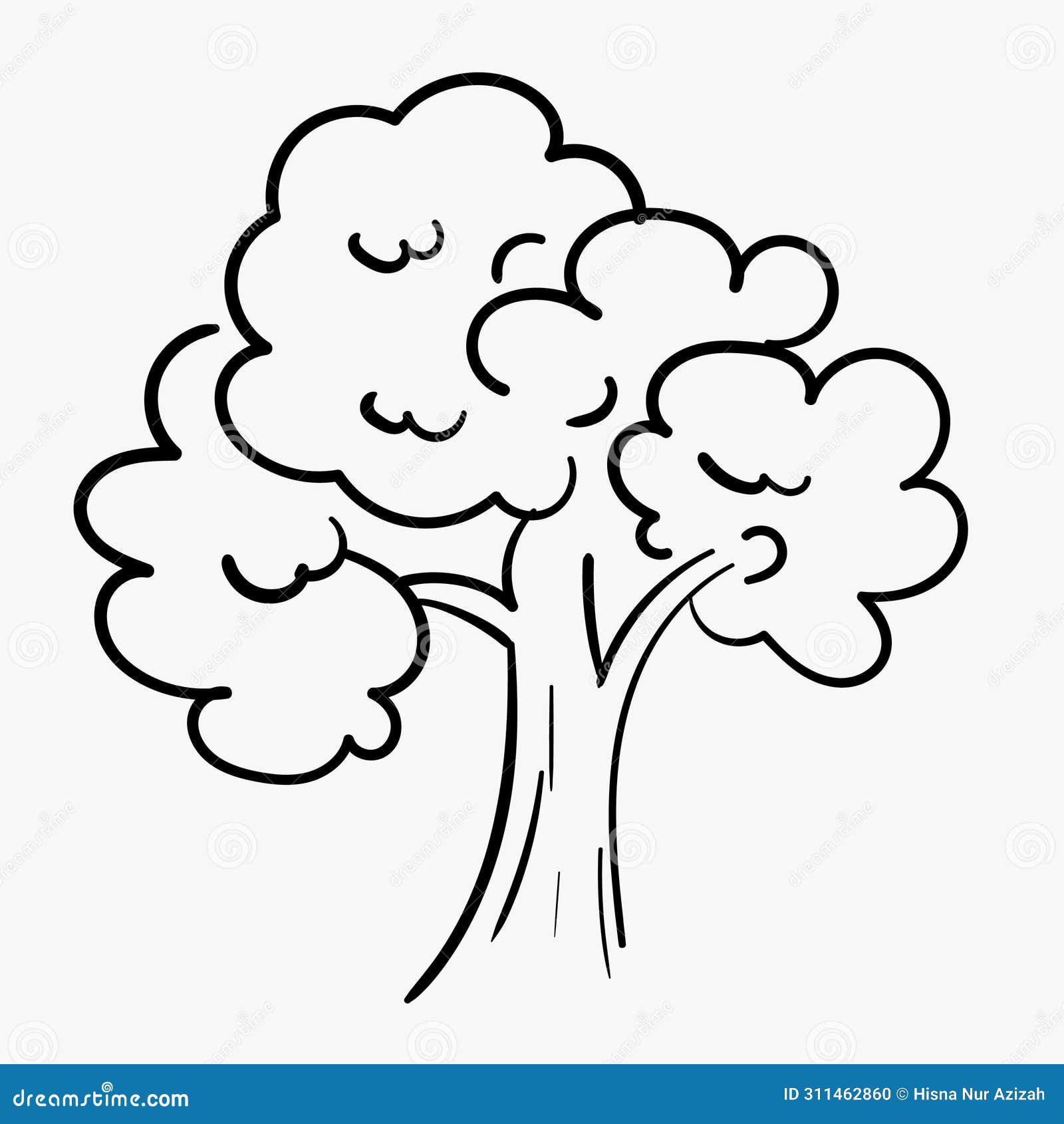 Vector Illustration of a Big Tall Tree Stock Vector - Illustration of ...