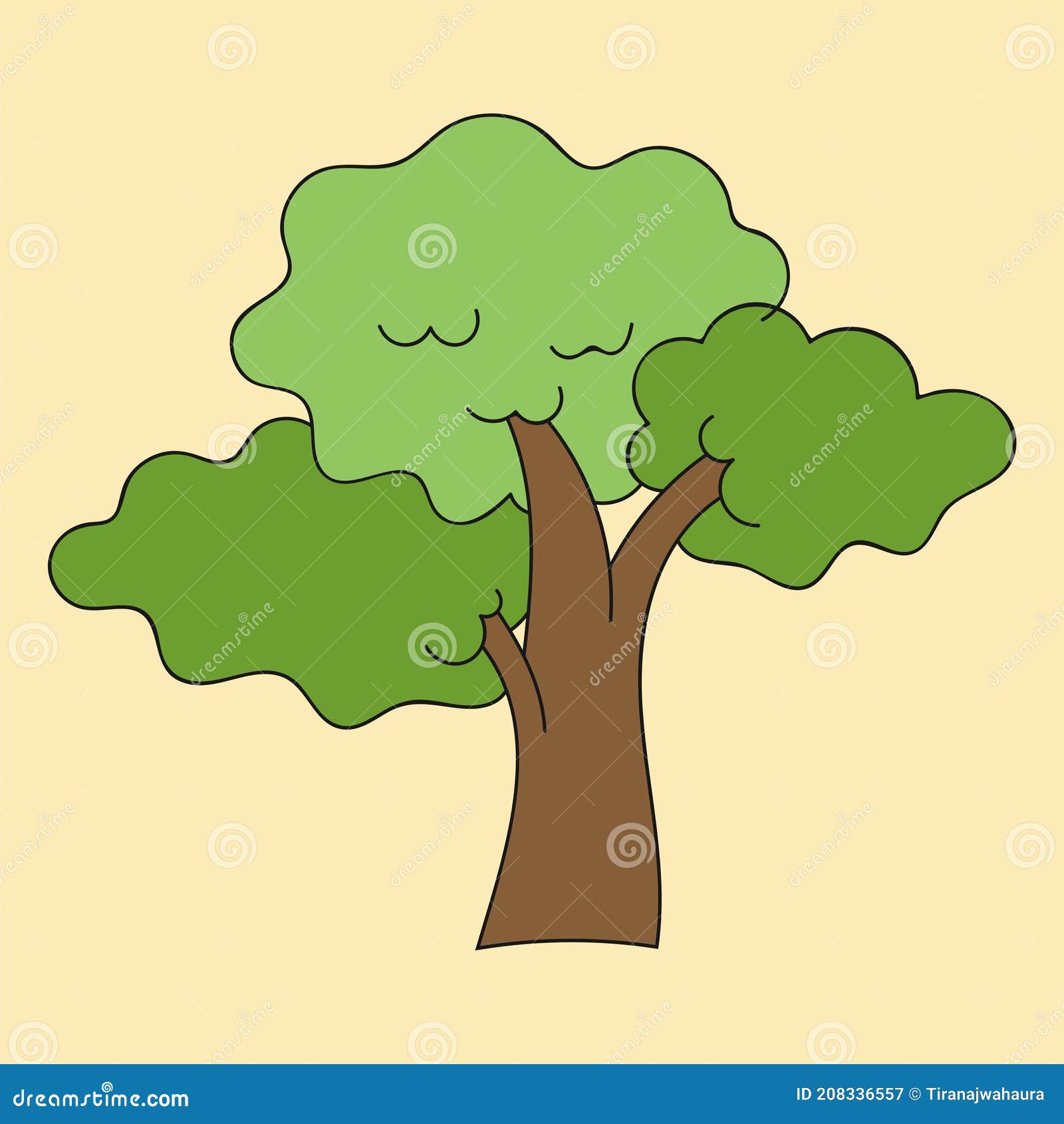 Hand Drawn of Tree Vector Illustration Stock Vector - Illustration of ...