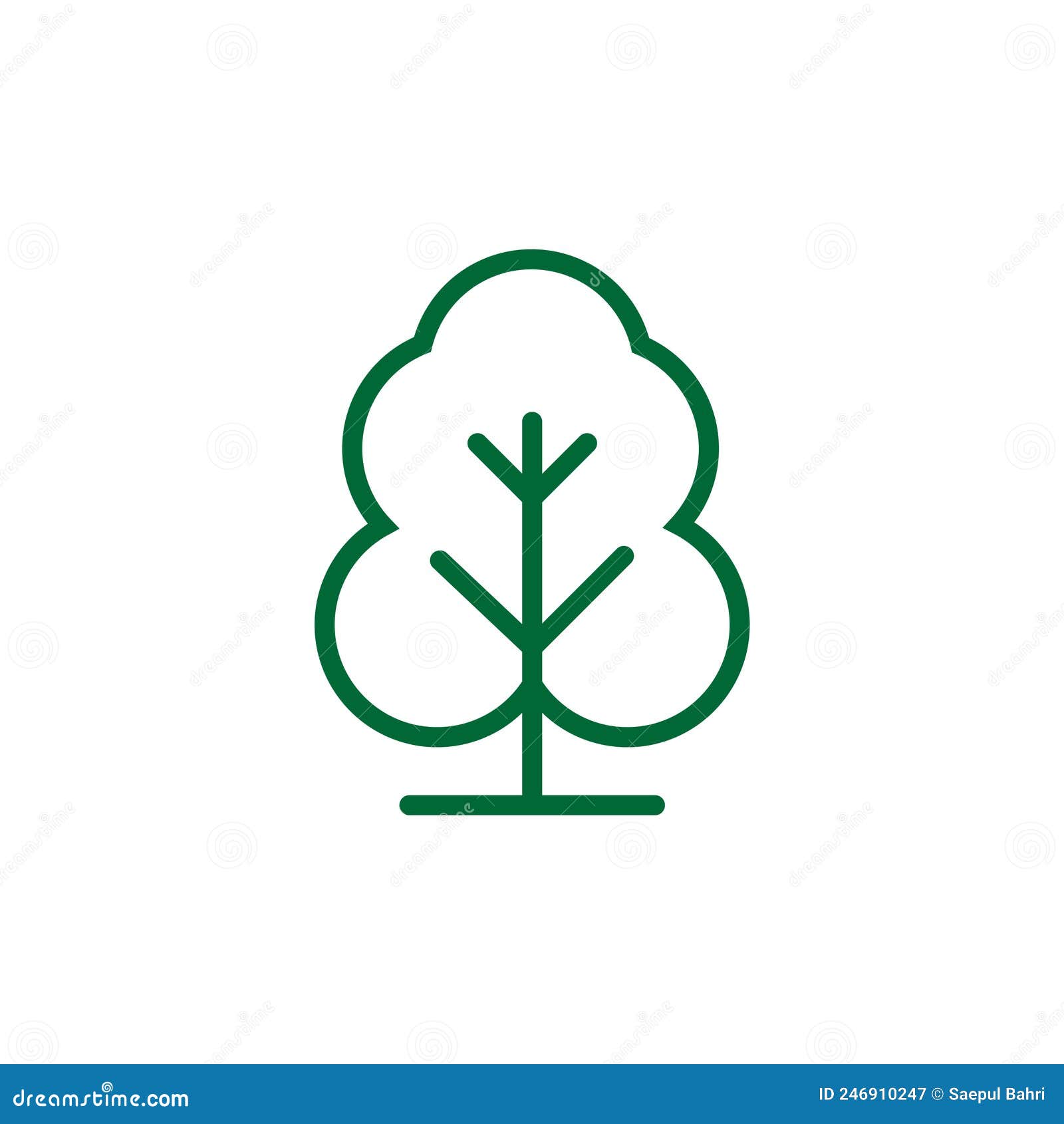 Tree Vector Line Icon. Tree Symbol Vector Sign Stock Vector ...